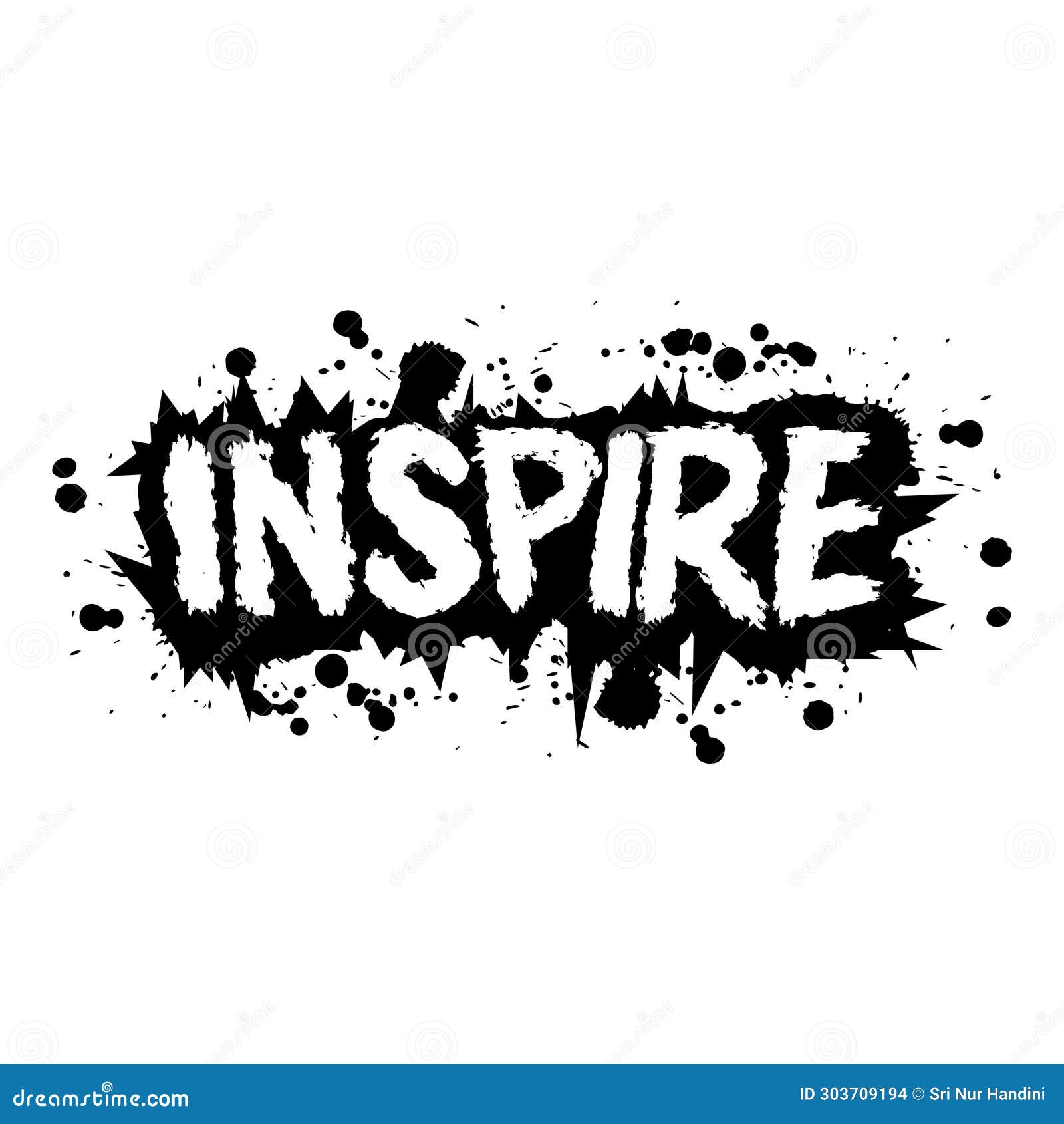 Inspire Lettering. Inscription in Grunge Style Stock Illustration ...