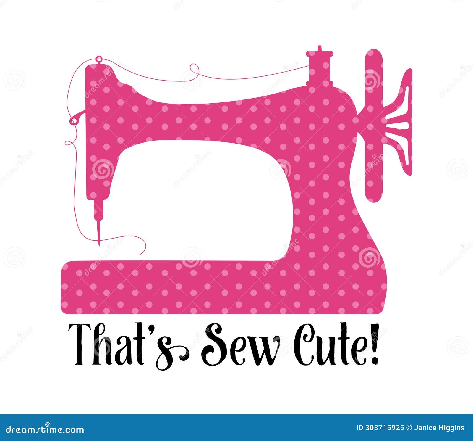 Cute Sewing Machine In Cartoon Style. Handmade Equipment For ...