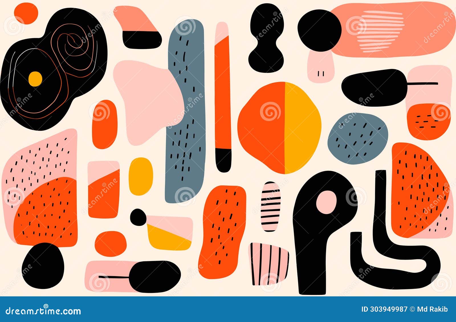 Abstract Pattern Full of Bright Colors and Geometric Shapes, Irregular ...