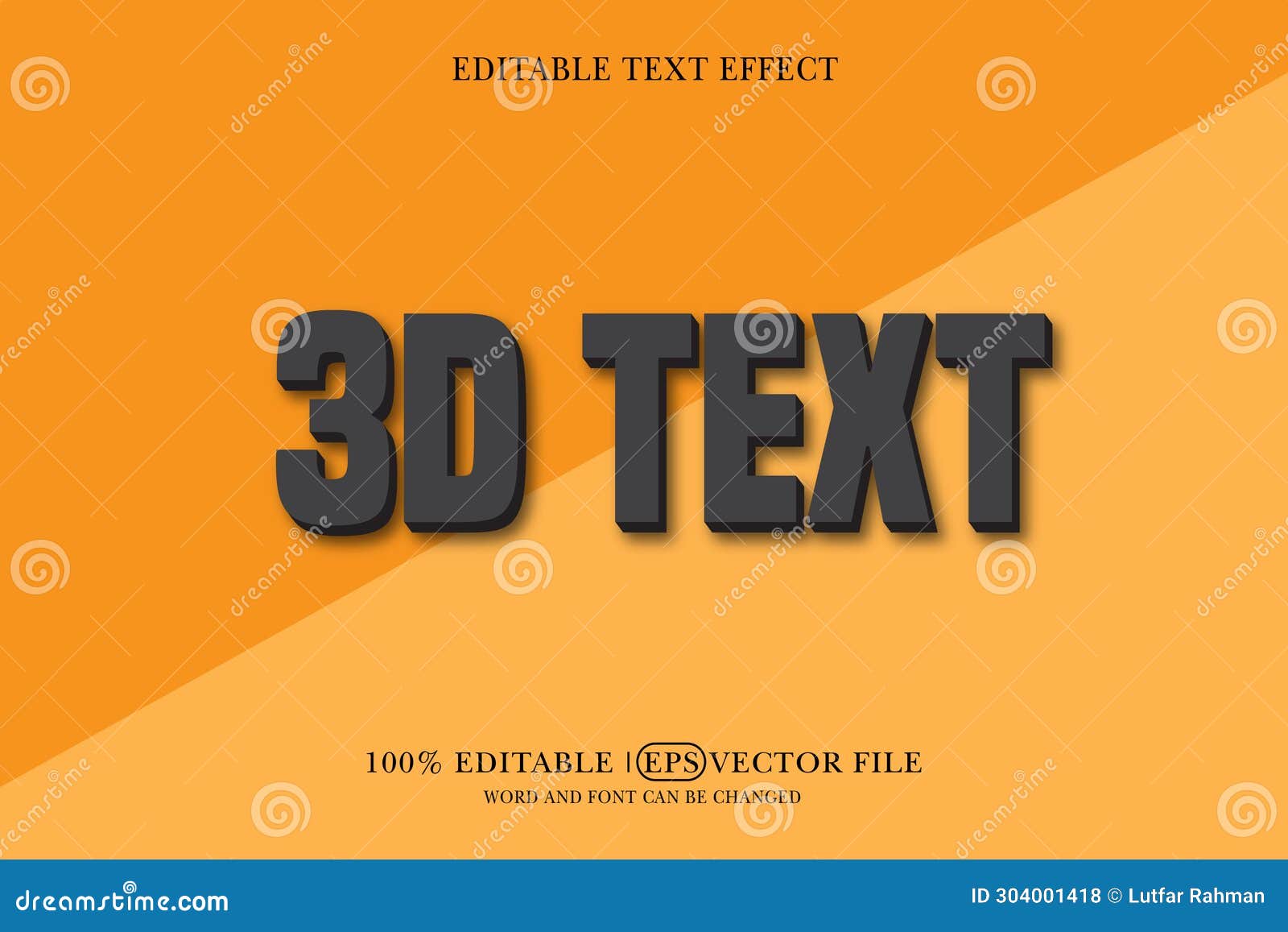 Using this Editable Text Effect Template, Create 3D Text. Stock Vector ...
