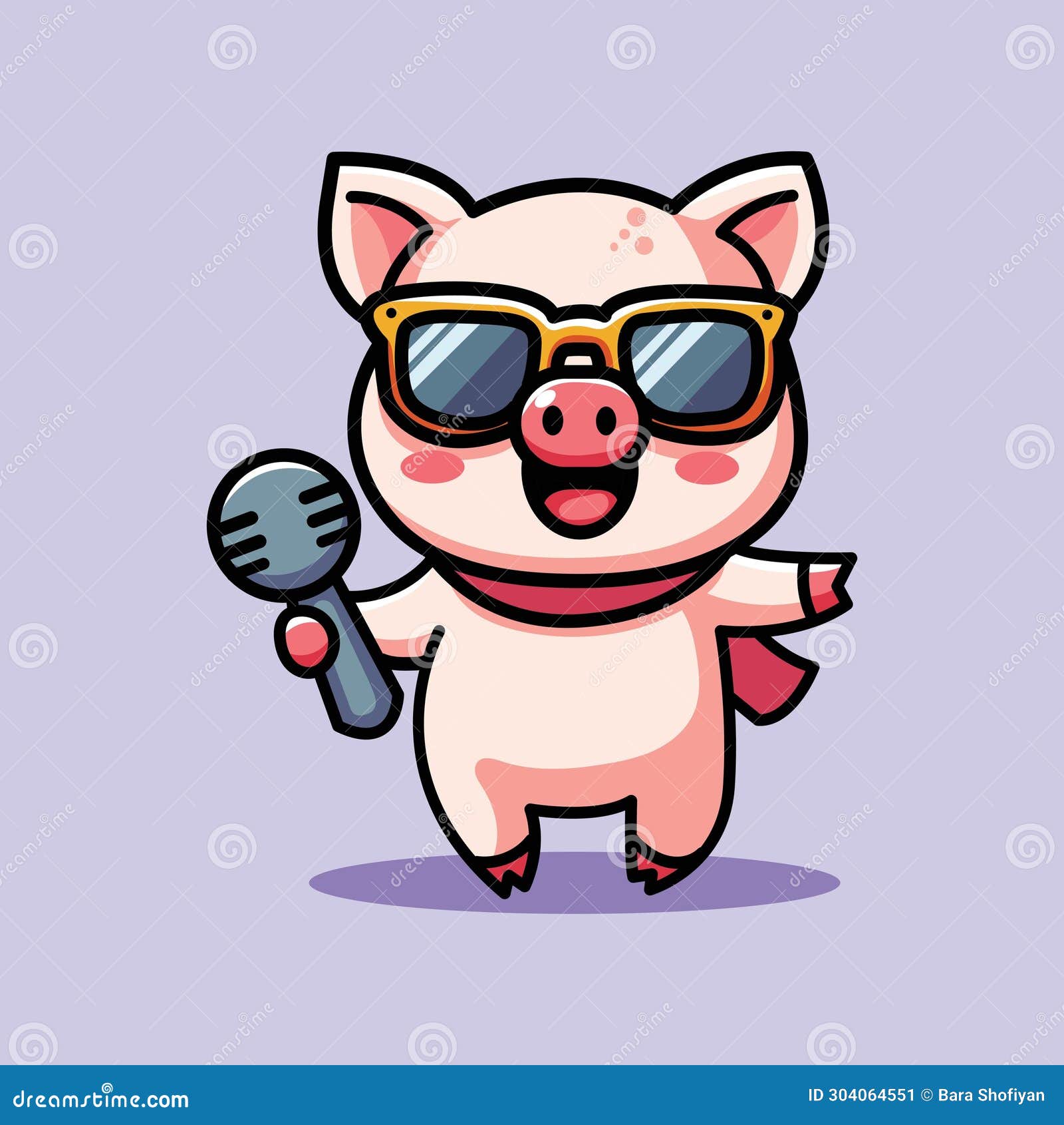 Cute Vector Design Illustration of Singing Pigs Stock Vector ...