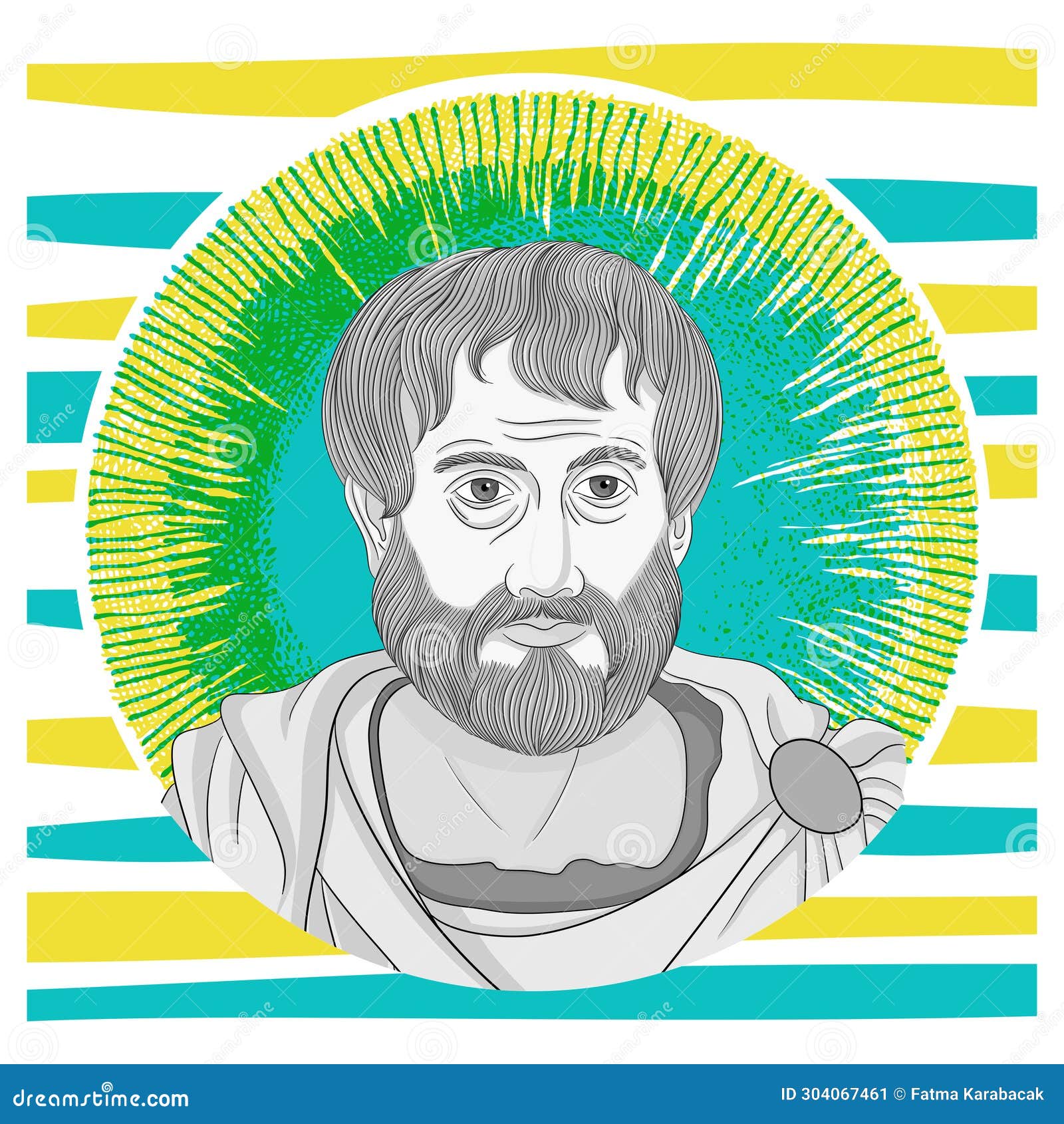 Thales Of Miletus Vector Drawing With Surface For Hair | CartoonDealer ...