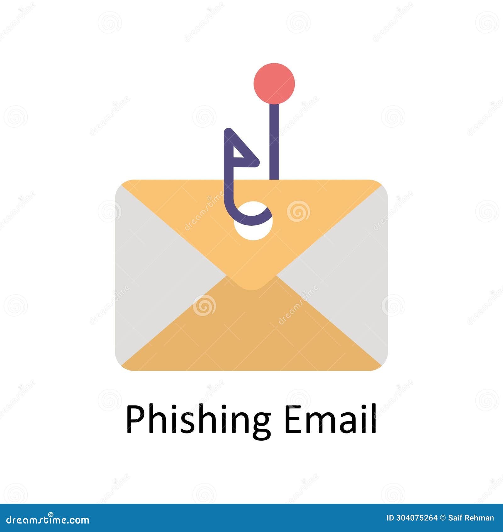 Phishing Email Vector Flat Icon Style Illustration. EPS 10 File Stock ...