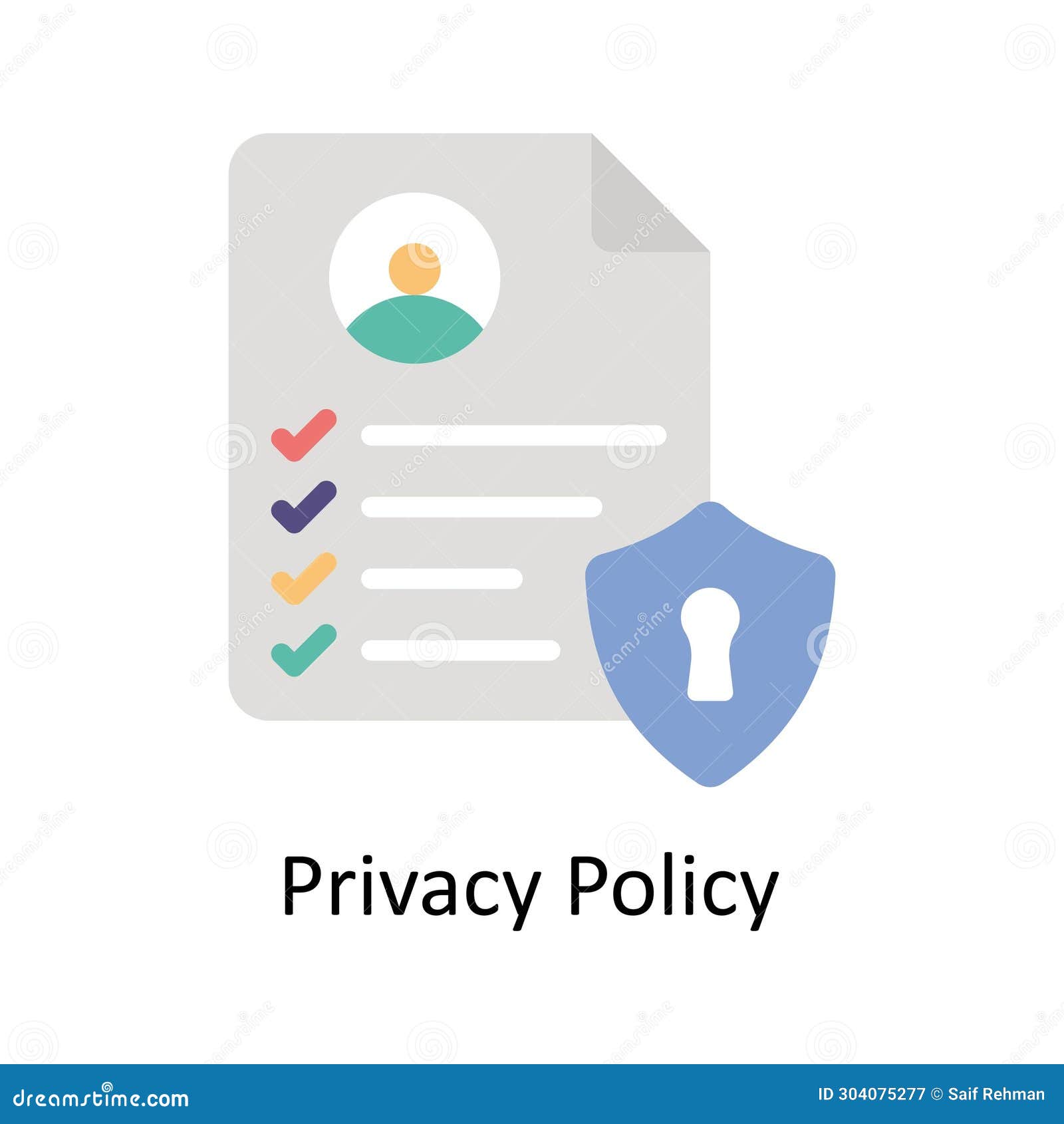 Privacy Policy Vector Flat Icon Style Illustration. EPS 10 File Stock ...