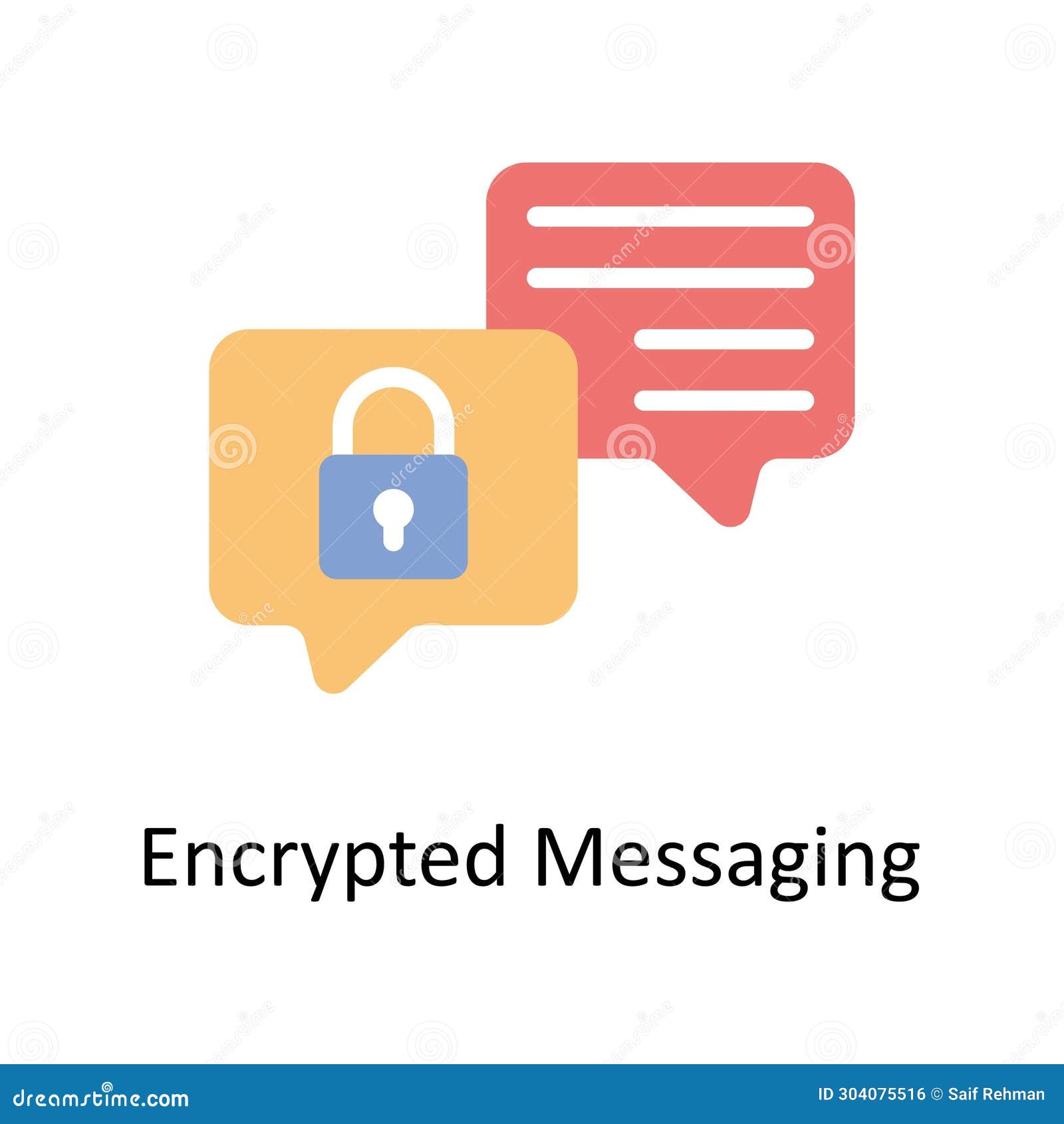 Encrypted Messaging Vector Flat Icon Style Illustration. EPS 10 File ...