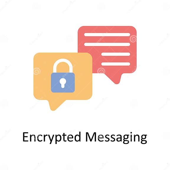 Encrypted Messaging Vector Flat Icon Style Illustration. EPS 10 File ...