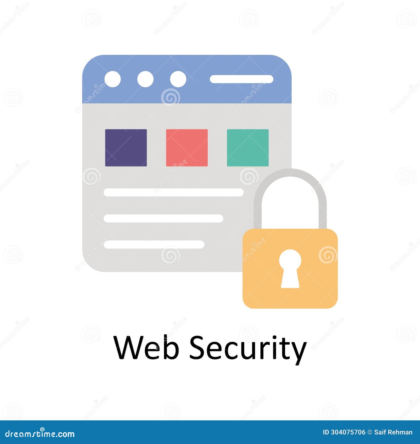 Web Security Vector Flat Icon Style Illustration. EPS 10 File Stock ...