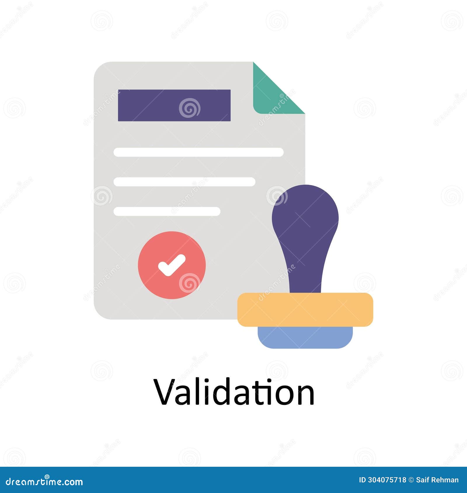 Validation Vector Flat Icon Style Illustration. EPS 10 File Stock ...