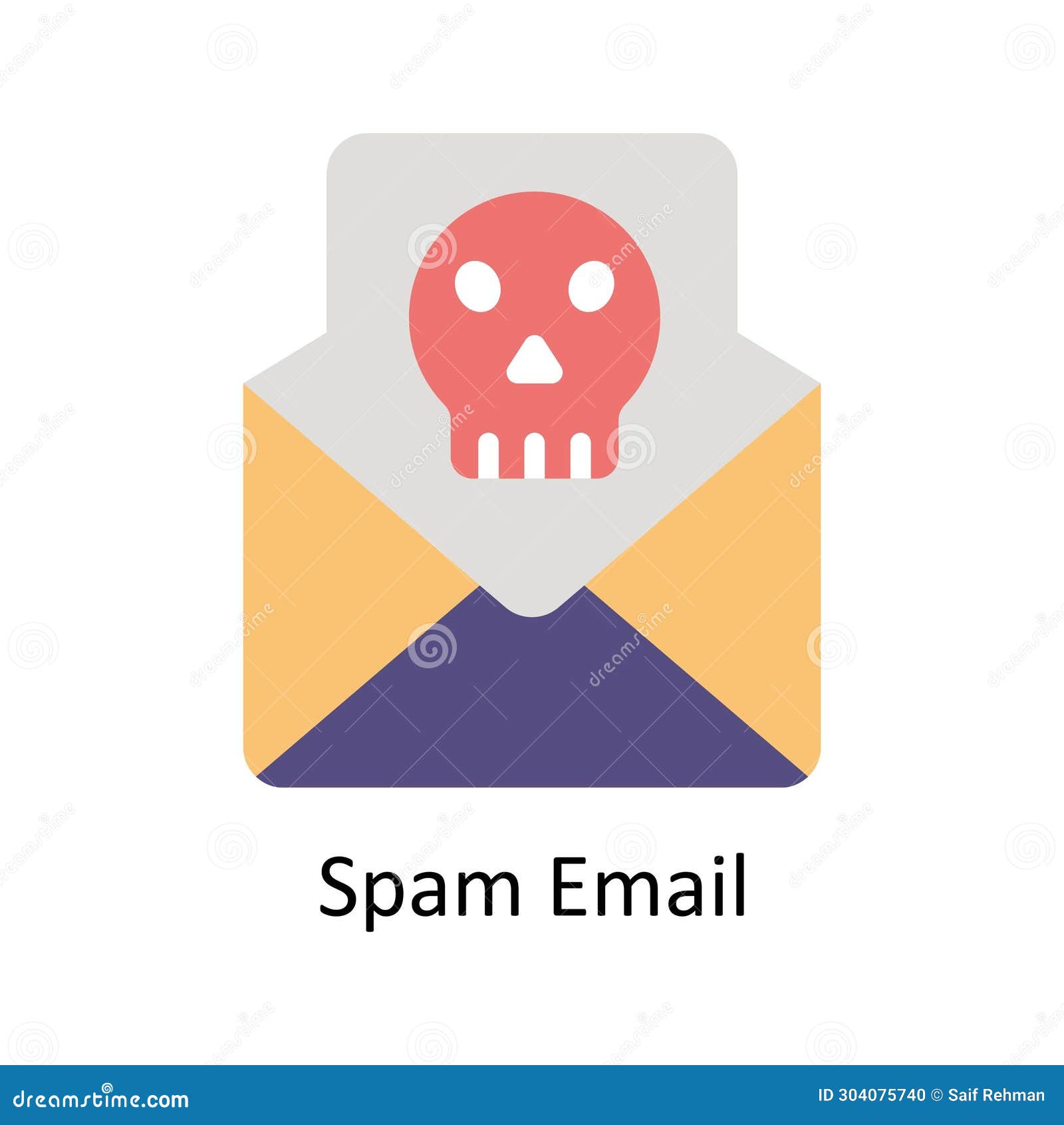 Spam Email Vector Flat Icon Style Illustration. EPS 10 File Stock ...