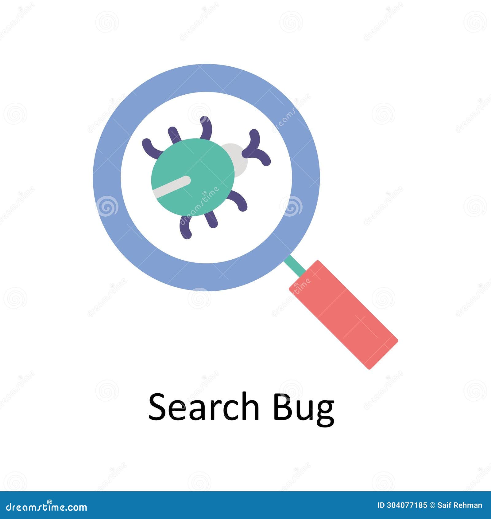 Search Bug Vector Flat Icon Style Illustration. EPS 10 File Stock ...