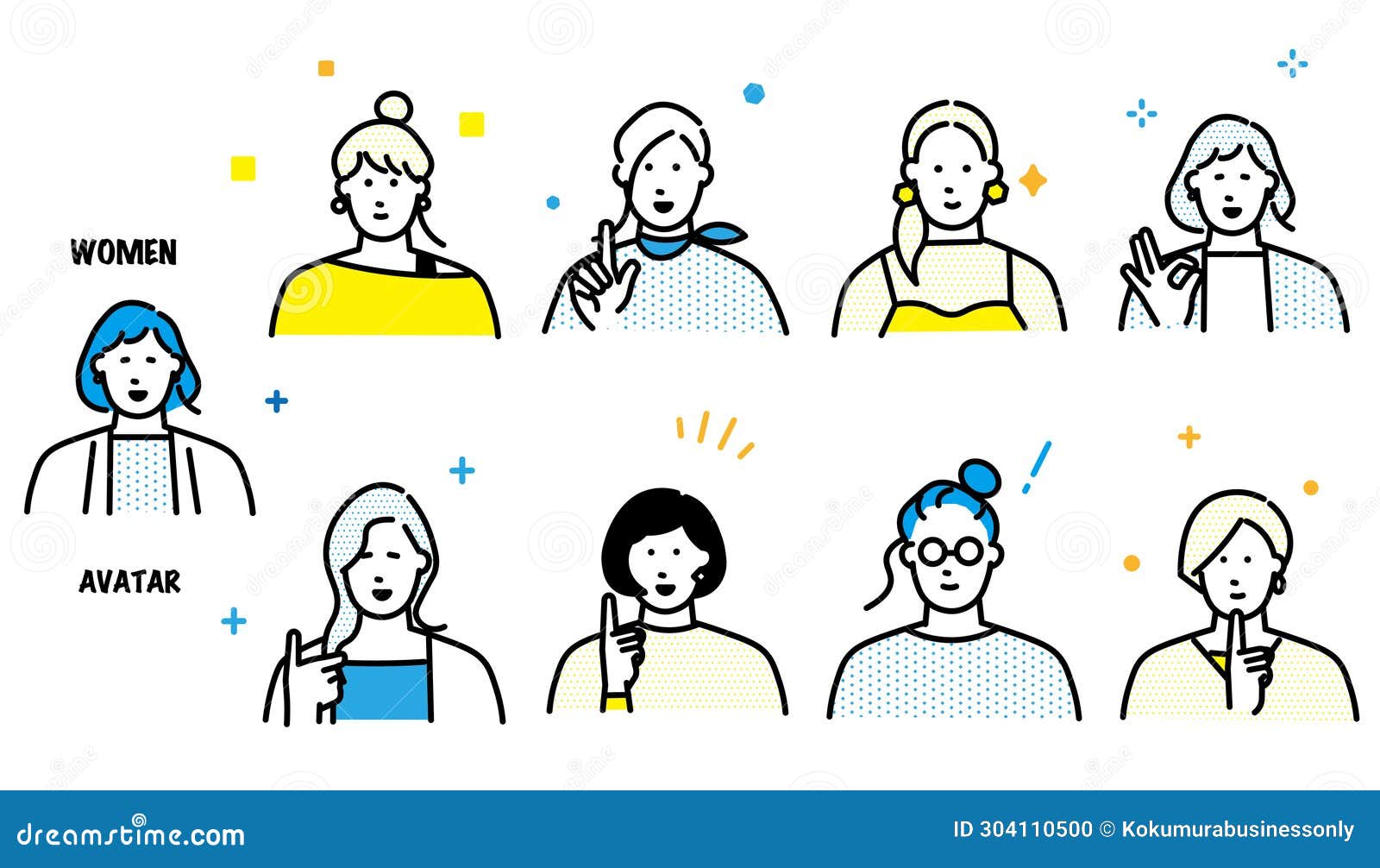 Business Person - Female Avatar Set - Fashionable Icon Set Simple ...