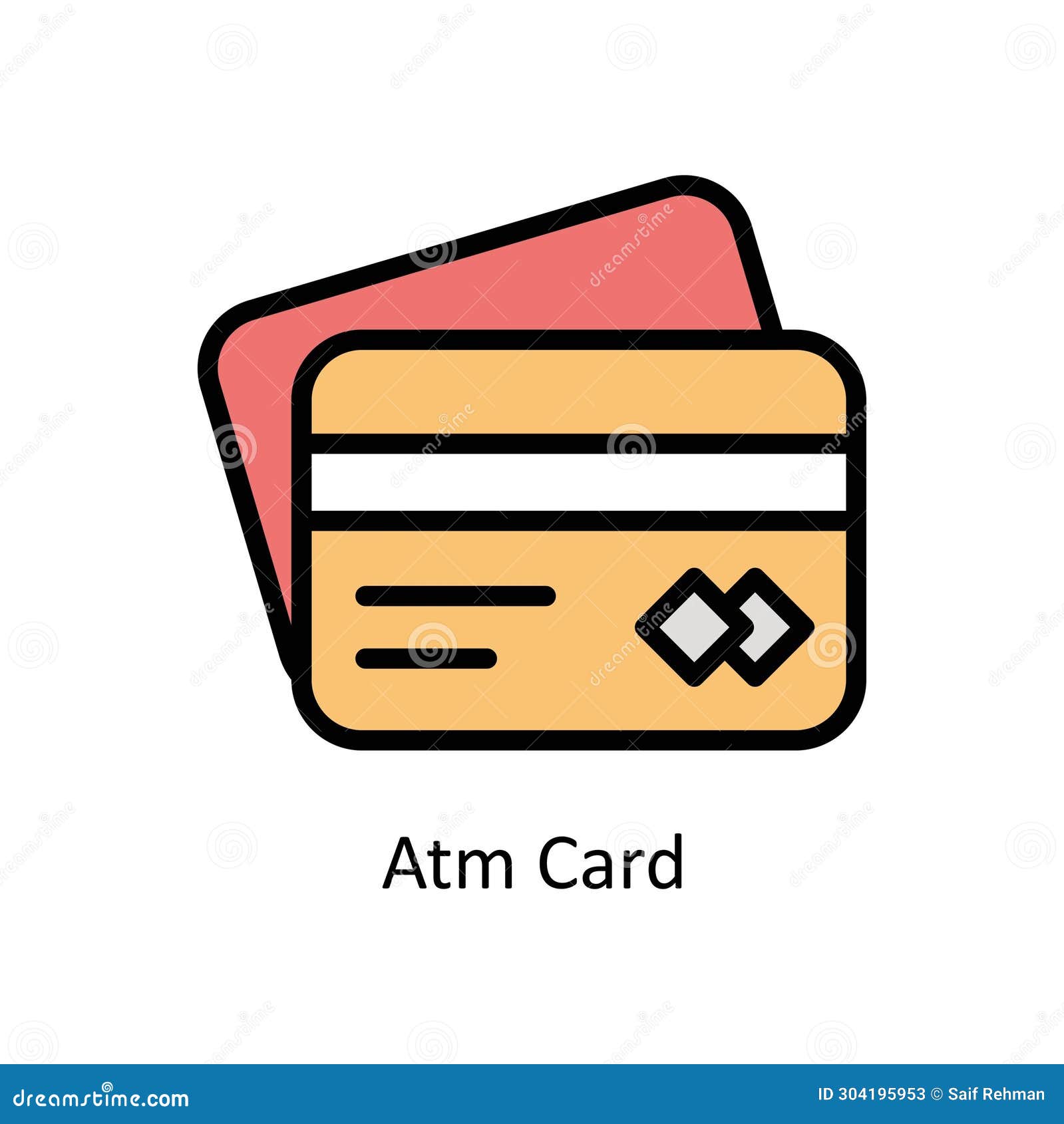 Atm Card Vector Filled Outline Icon Style Illustration. EPS 10 File ...