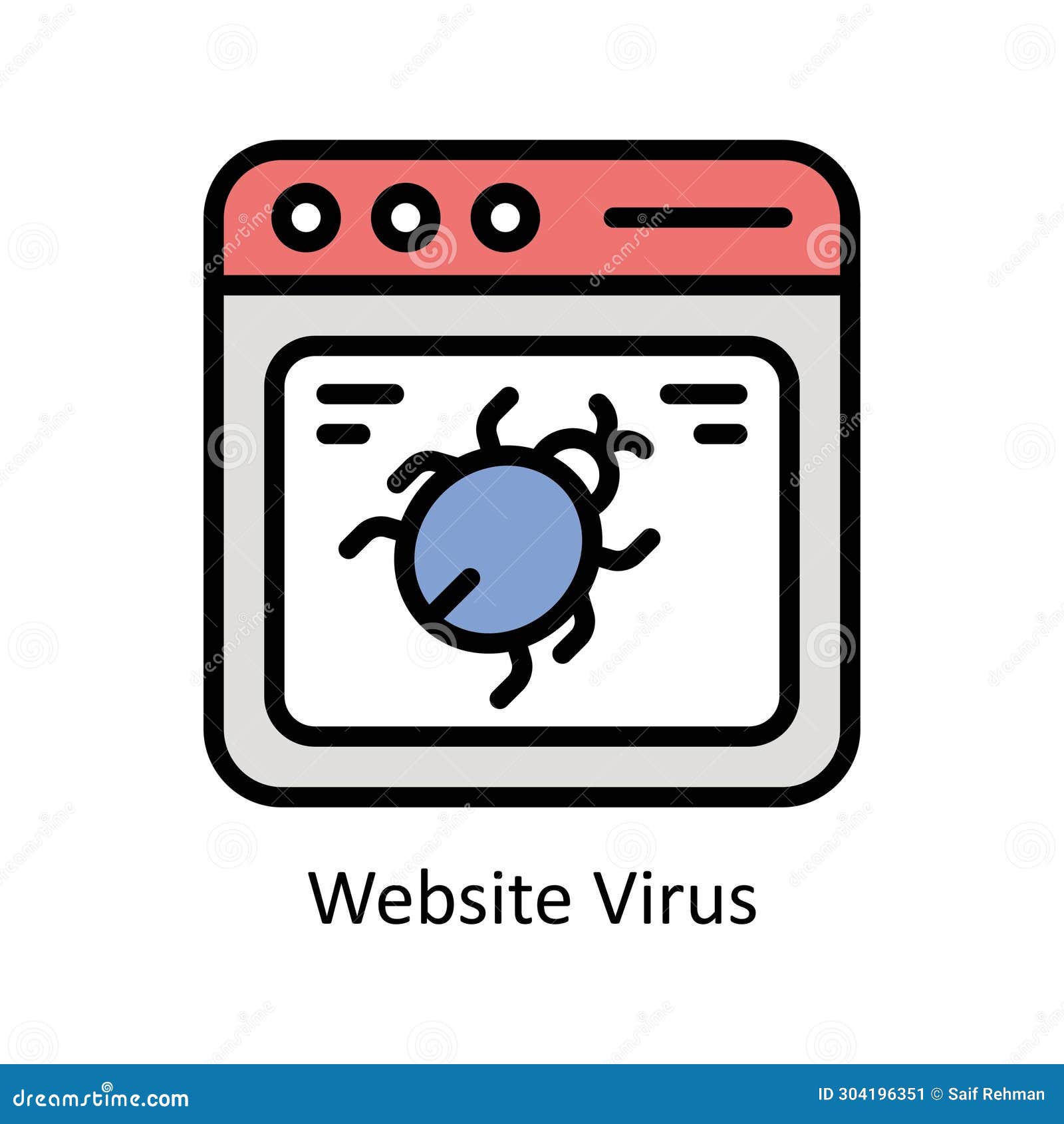 Website Virus Vector Filled Outline Icon Style Illustration. EPS 10 ...