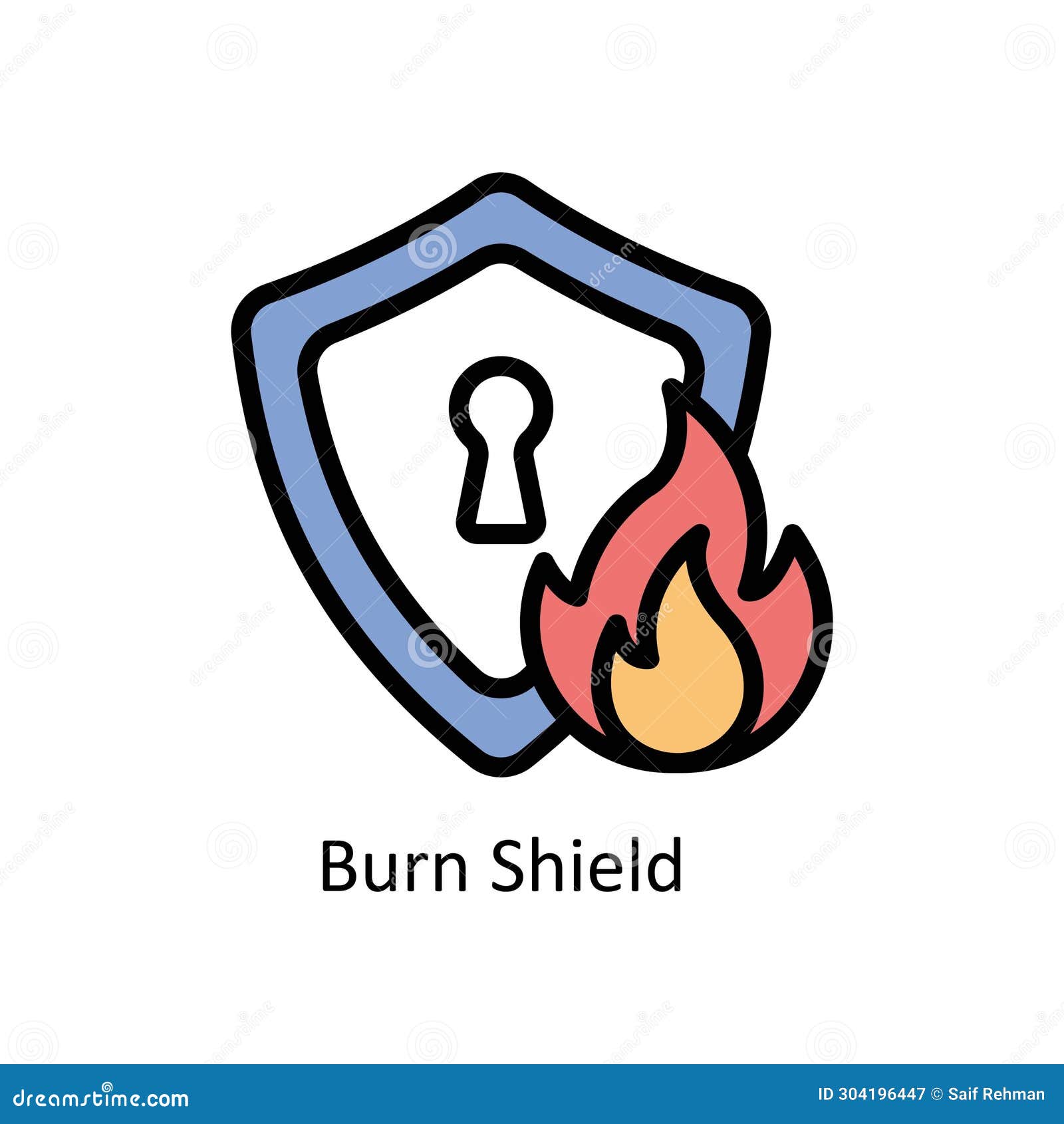 Burn Shield Vector Filled Outline Icon Style Illustration. EPS 10 File ...