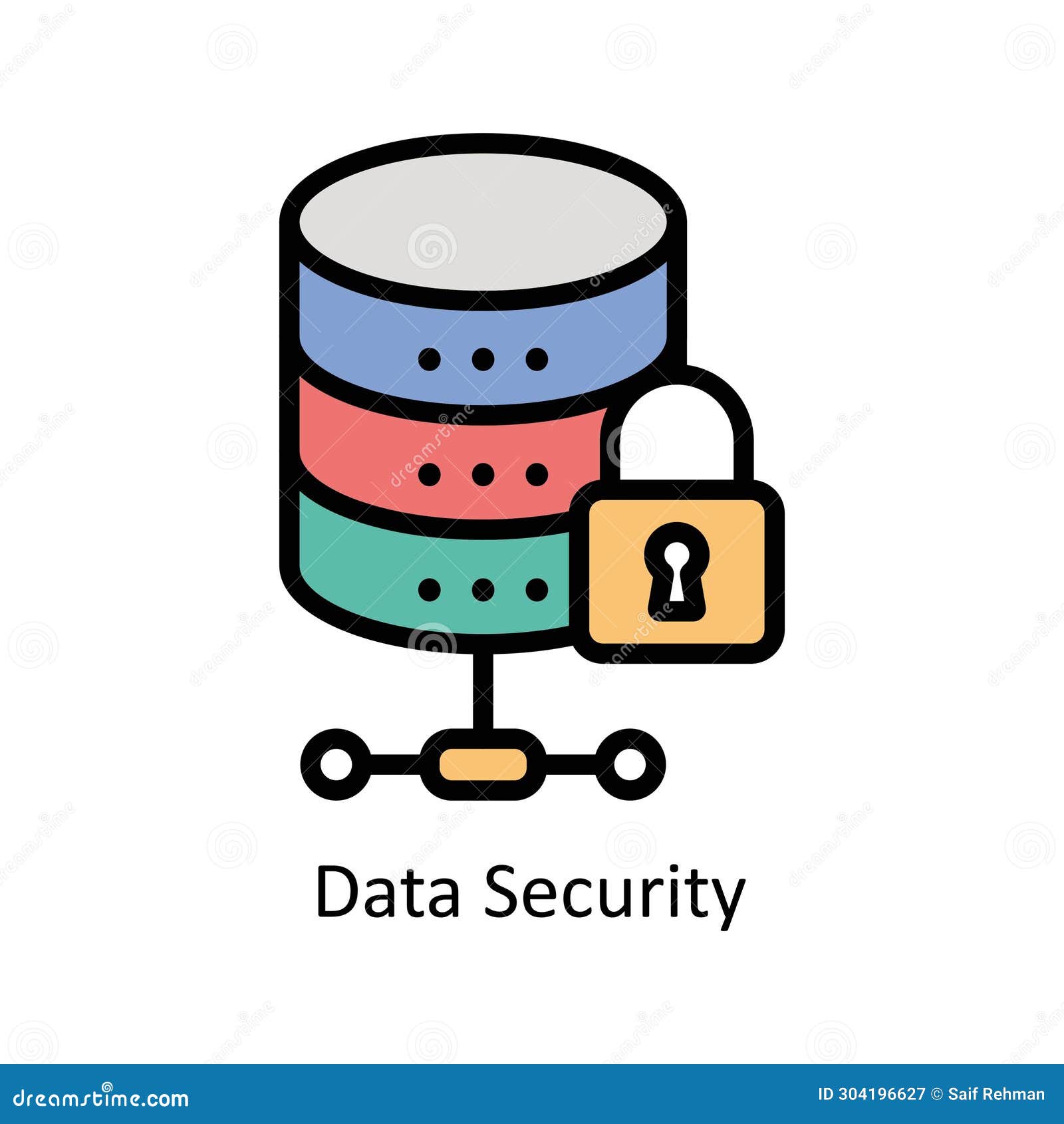 Data Security Vector Filled Outline Icon Style Illustration. EPS 10 ...