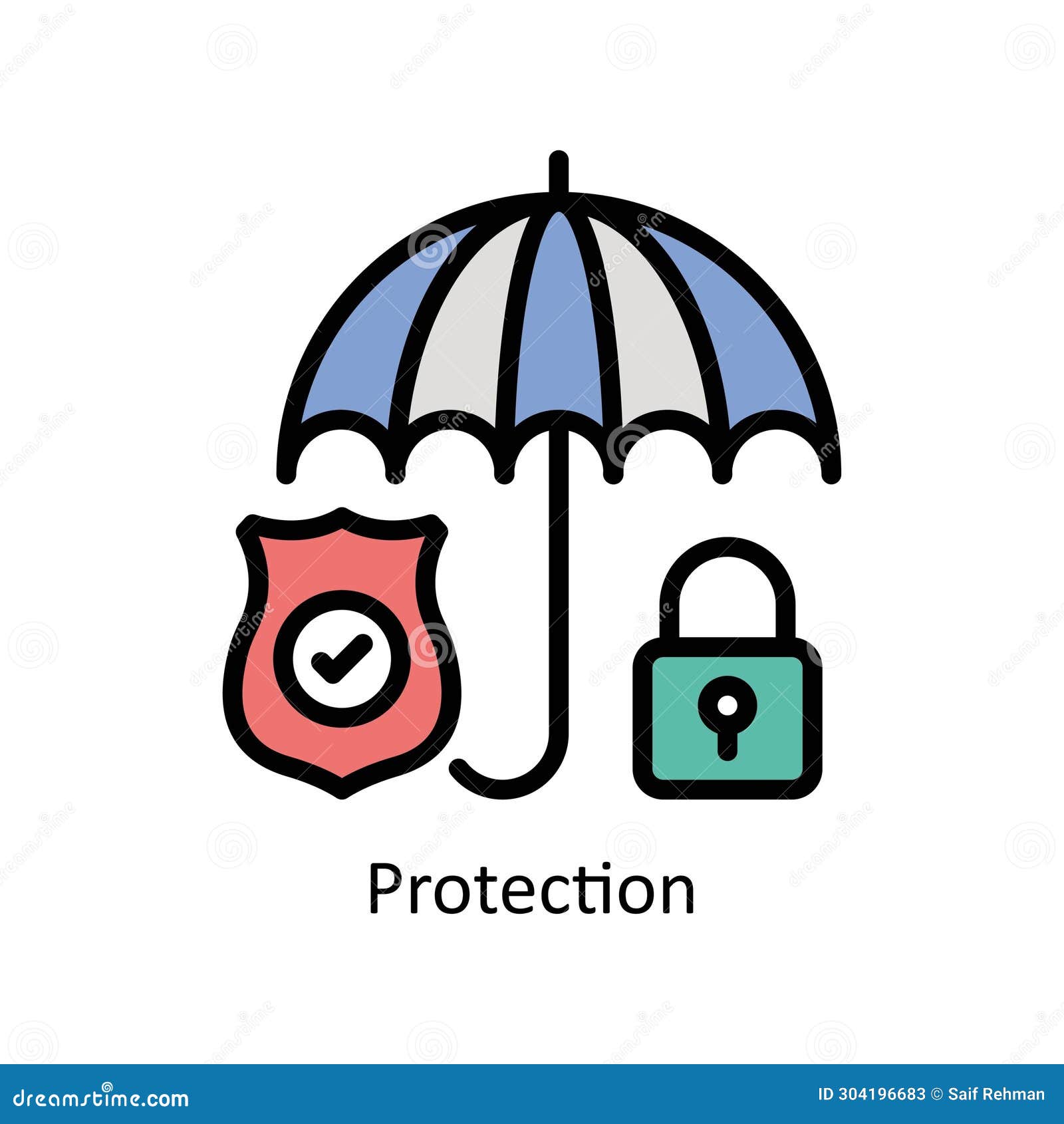 Protection Vector Filled Outline Icon Style Illustration. EPS 10 File ...