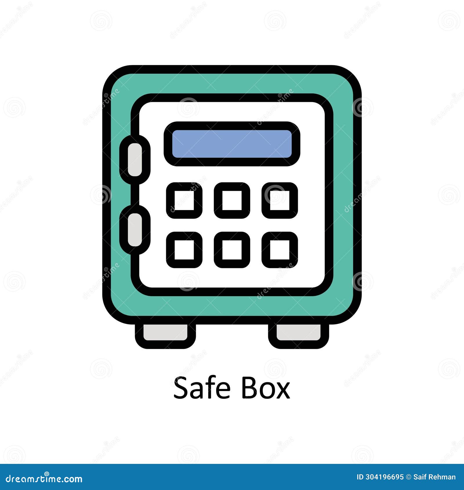 Safe Box Vector Filled Outline Icon Style Illustration. EPS 10 File ...