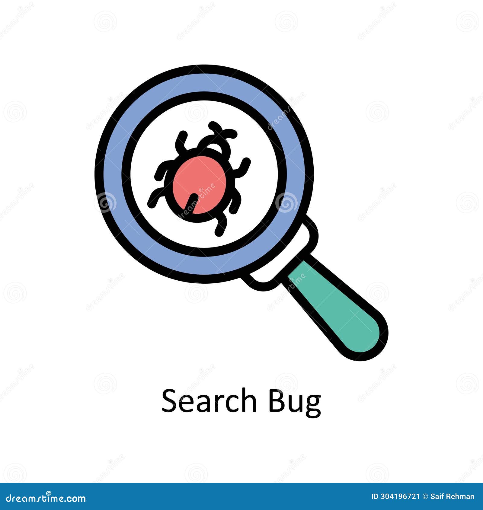 Search Bug Vector Filled Outline Icon Style Illustration. EPS 10 File ...
