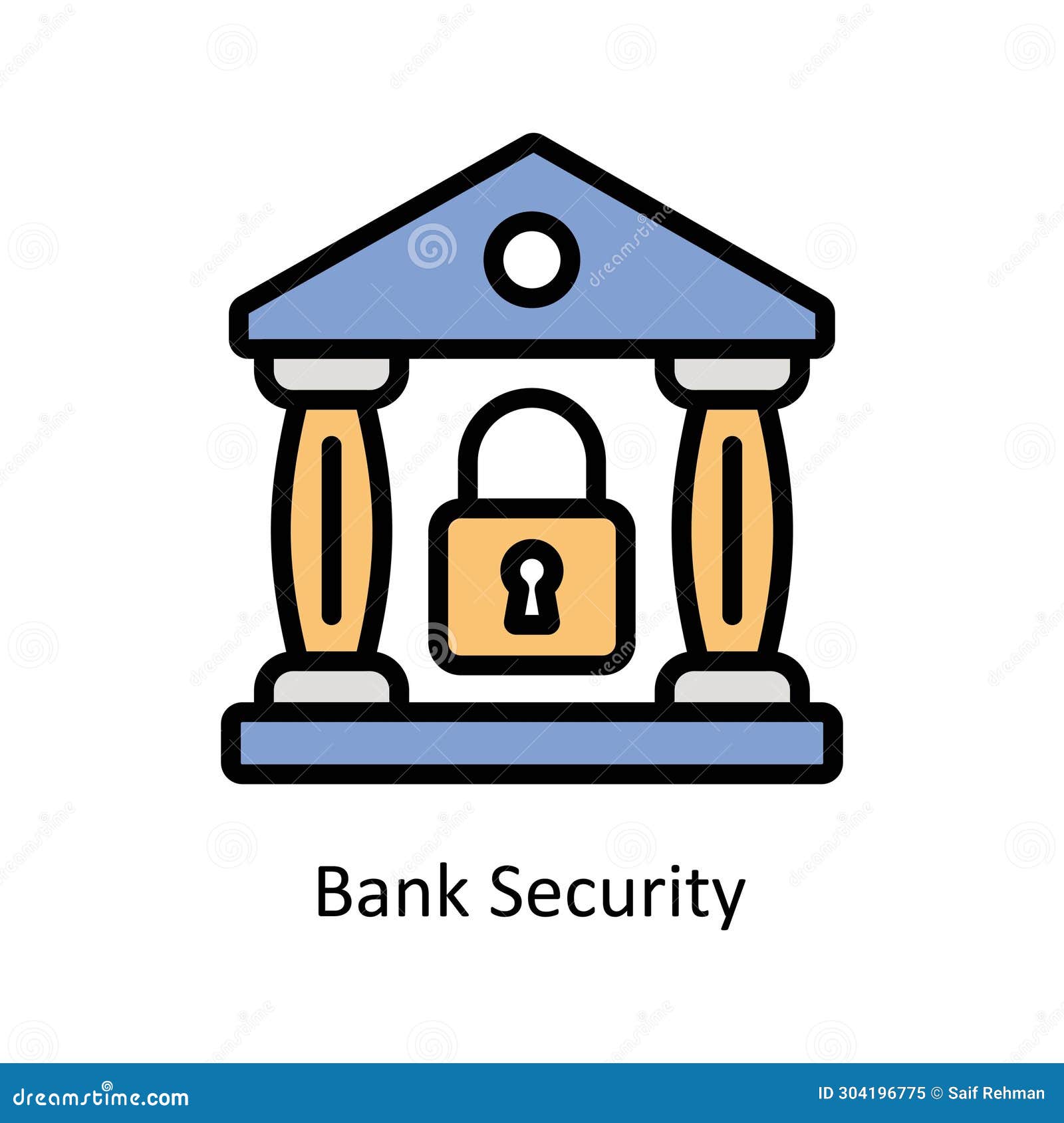 Bank Security Vector Filled Outline Icon Style Illustration. EPS 10 ...