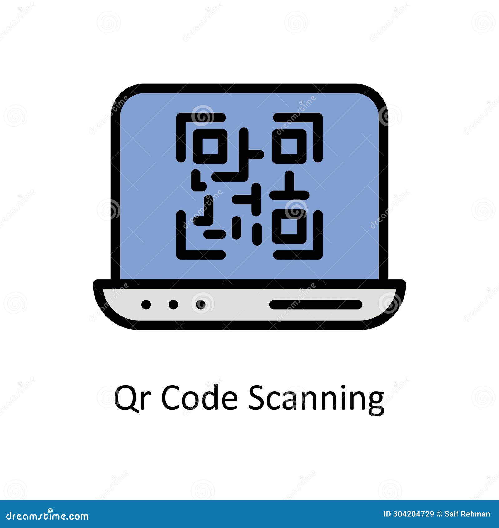 Qr Code Scanning Vector Filled Outline Icon Style Illustration. EPS 10 ...