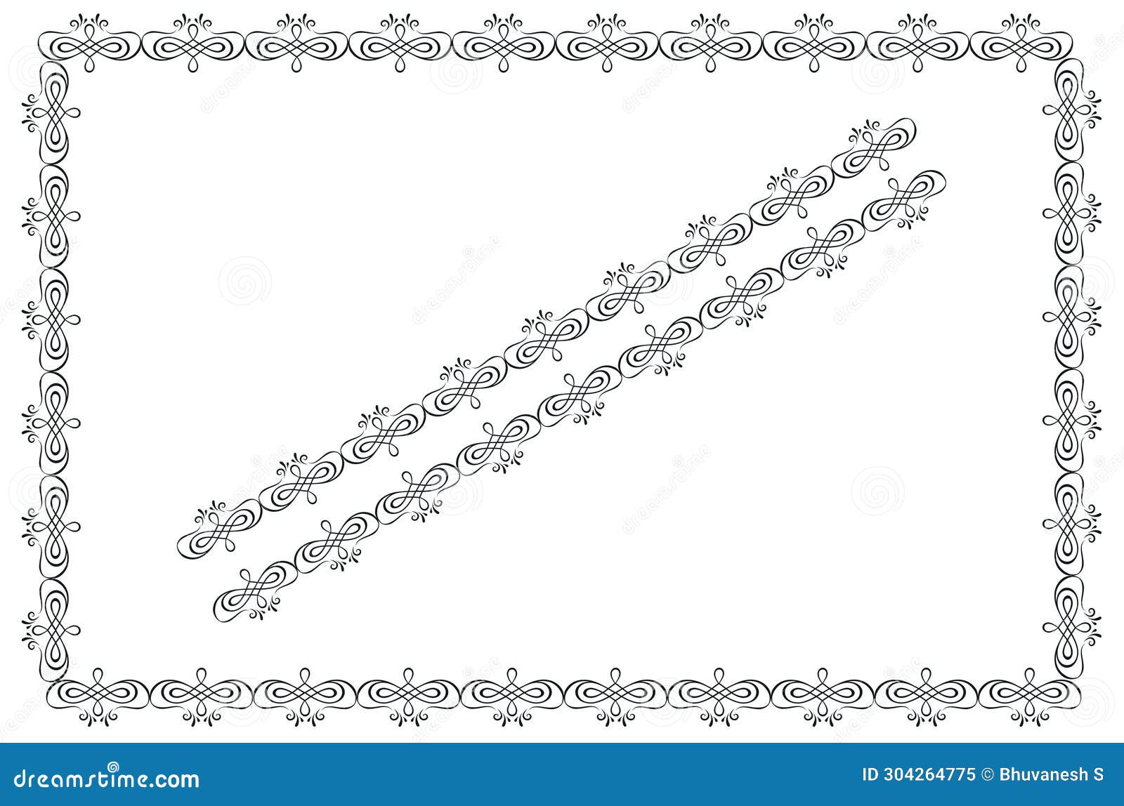 Rectangle Border Frame Design Concept of Indian Traditional Rangoli ...