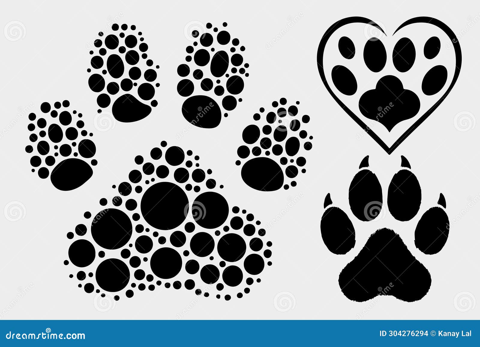 Cat Paw Print Vector Illustration Stock Photo - Image of file, print ...