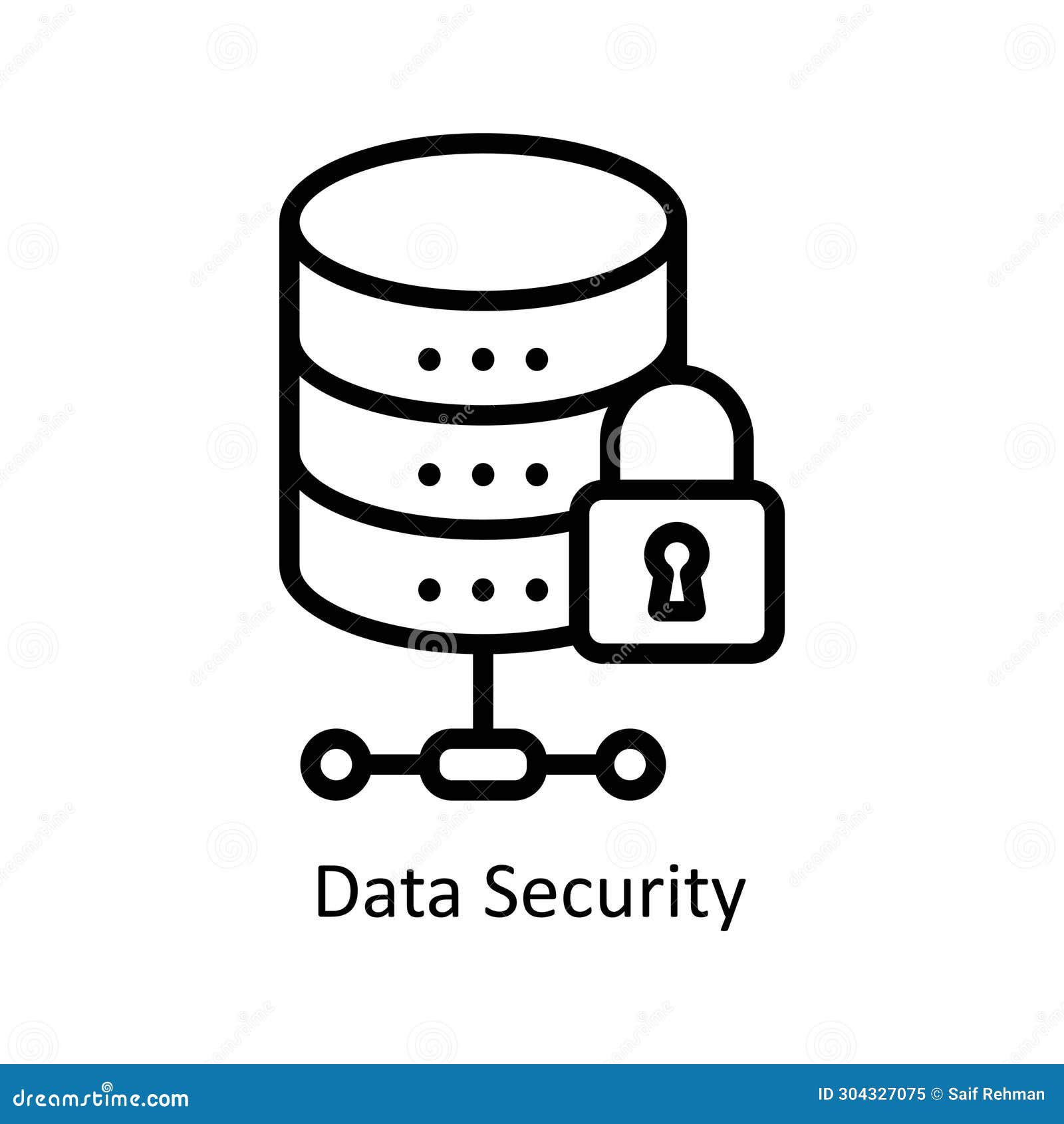 Data Security Vector Outline Icon Style Illustration. EPS 10 File Stock ...