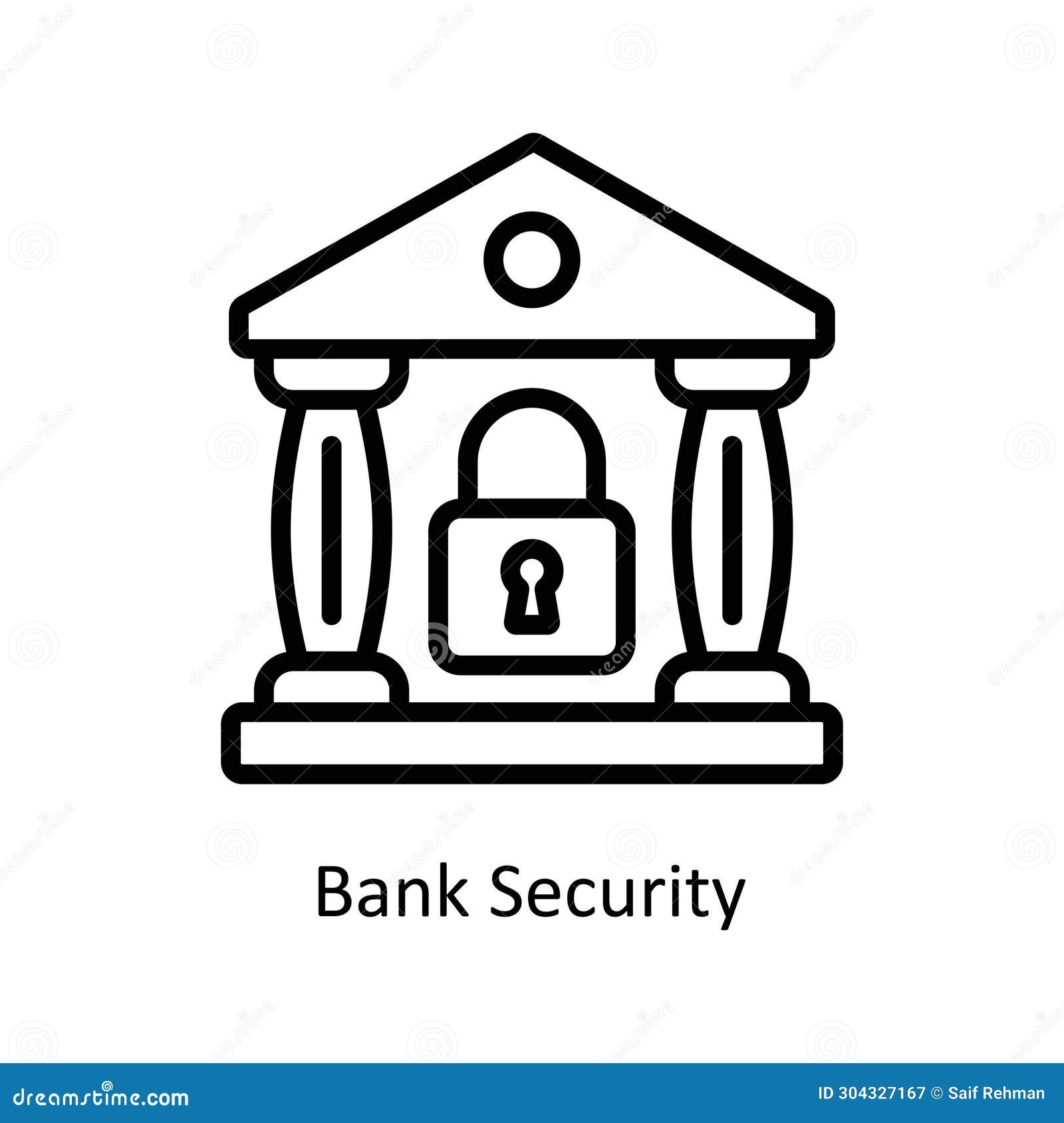 Bank Security Vector Outline Icon Style Illustration. EPS 10 File Stock ...
