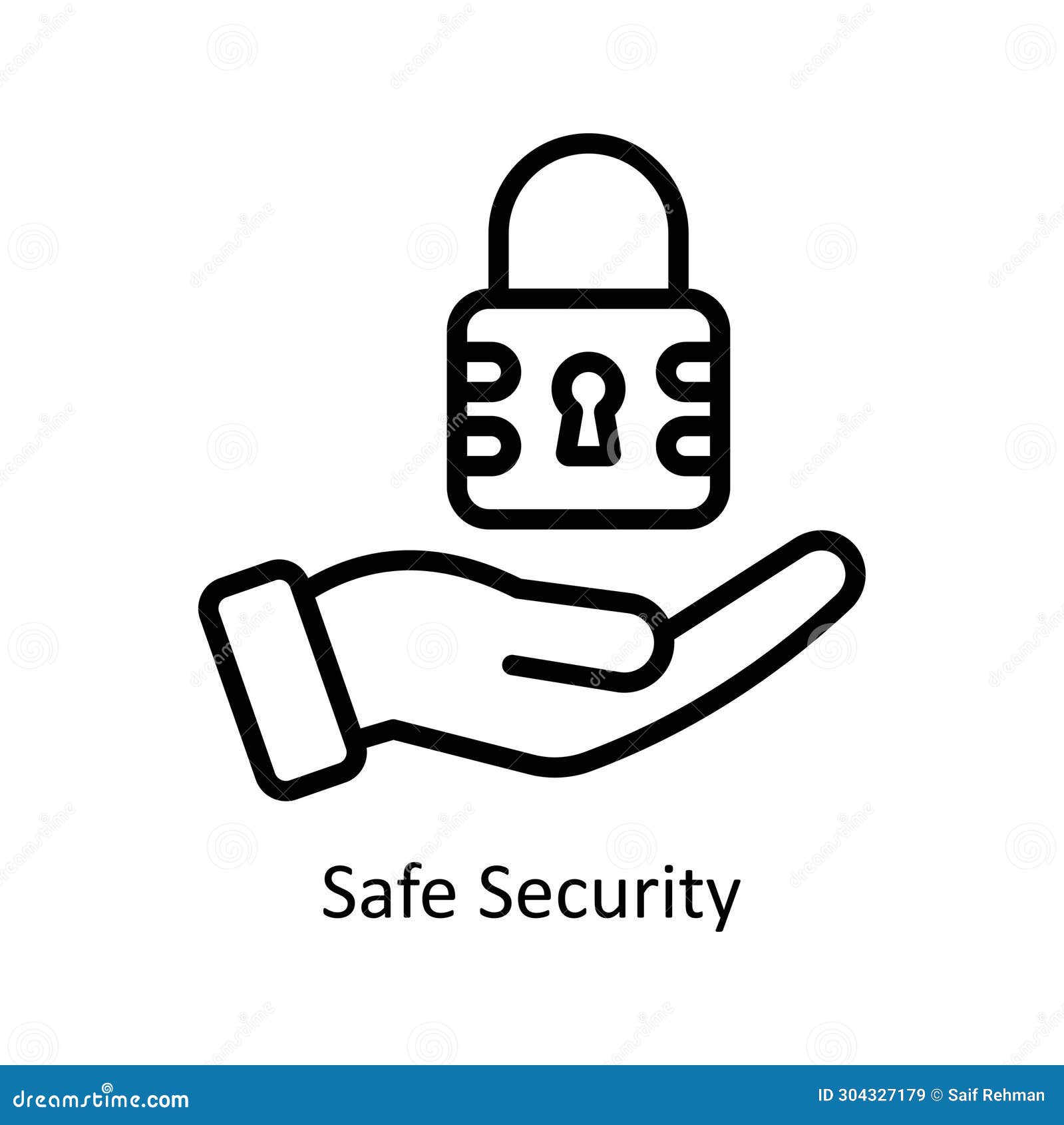 Safe Security Vector Outline Icon Style Illustration. EPS 10 File Stock ...