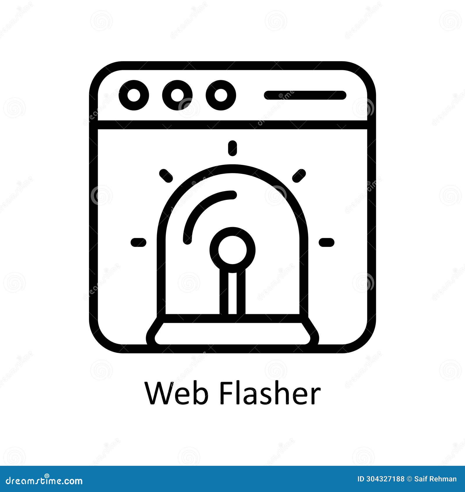 Web Flasher Vector Outline Icon Style Illustration. EPS 10 File Stock Vector - Illustration of ...