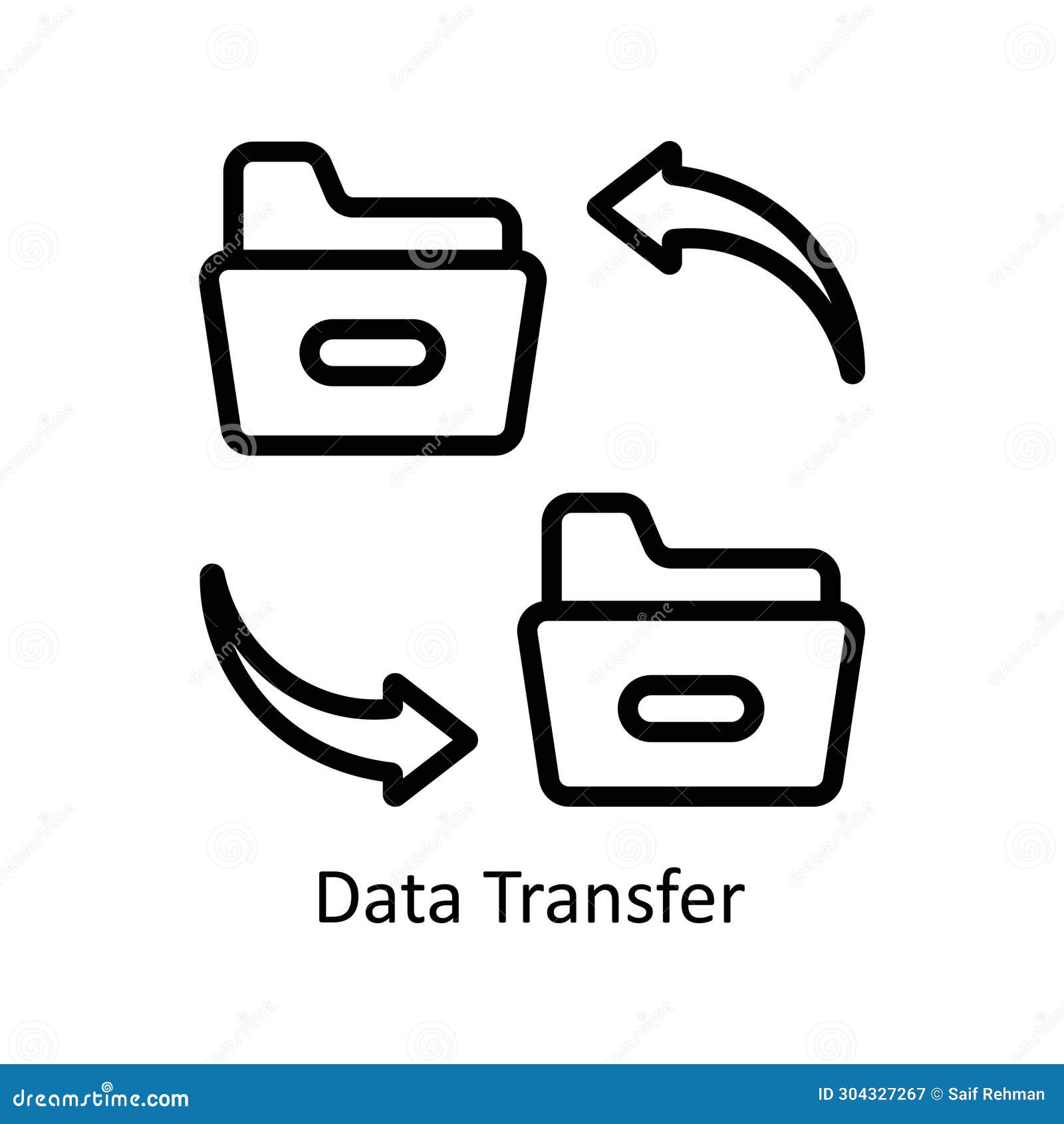 Data Transfer Vector Outline Icon Style Illustration. EPS 10 File Stock ...