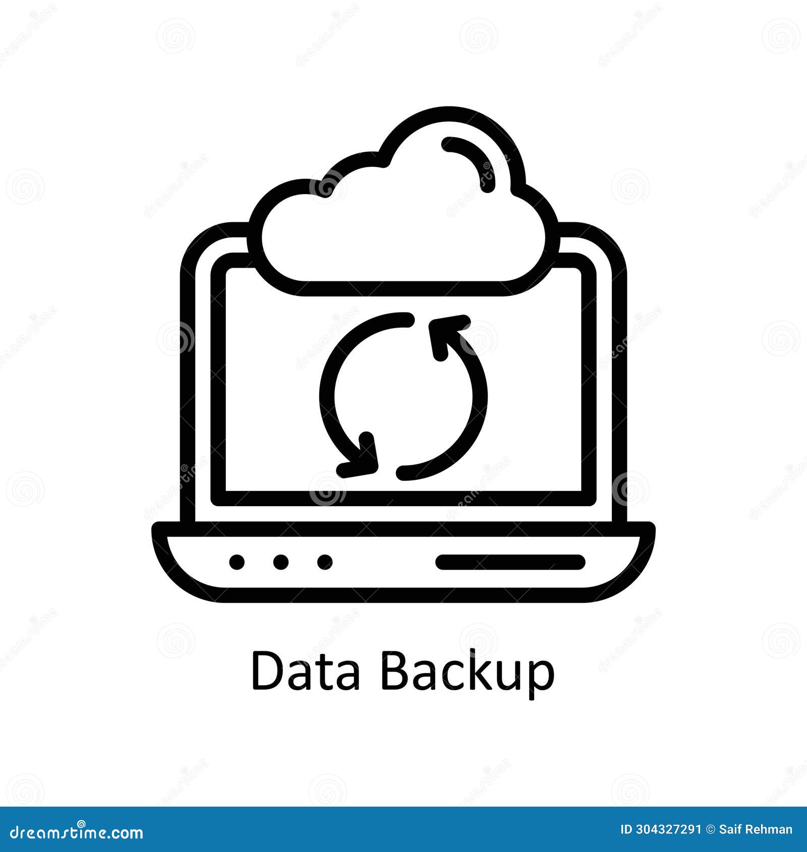 Data Backup Vector Outline Icon Style Illustration. EPS 10 File Stock ...