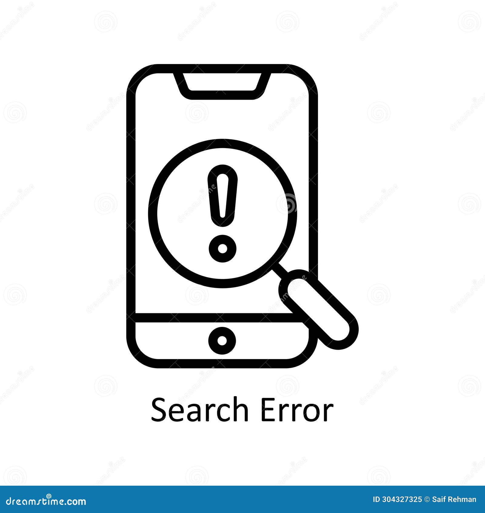 Search Error Vector Outline Icon Style Illustration. EPS 10 File Stock ...