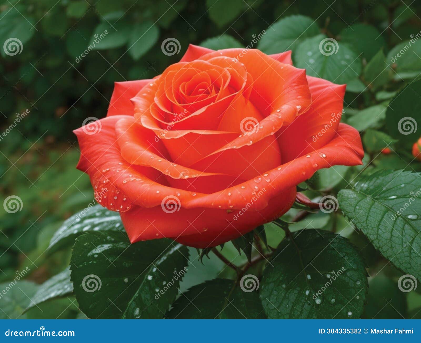 Beautiful Orange Rose Flower Bloom at Garden Stock Photo - Image of ...