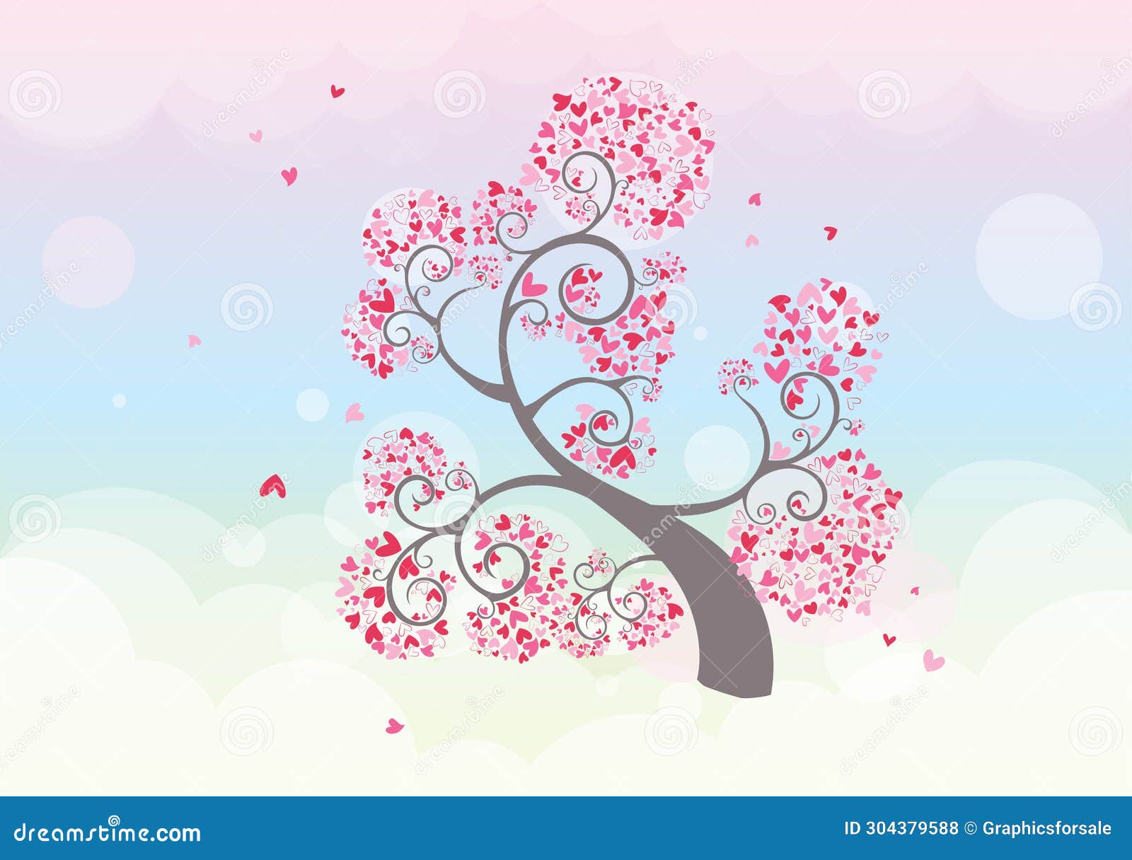 Valentines day love tree stock vector. Illustration of decorative ...