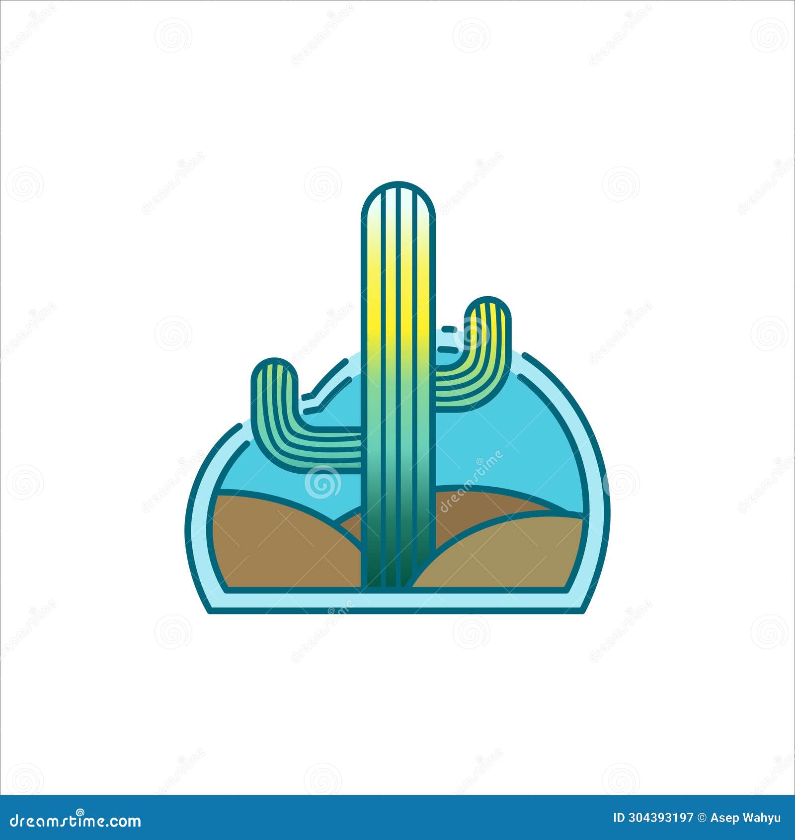 Illustration Desert, Cactus Icon. Stock Vector - Illustration of icon ...
