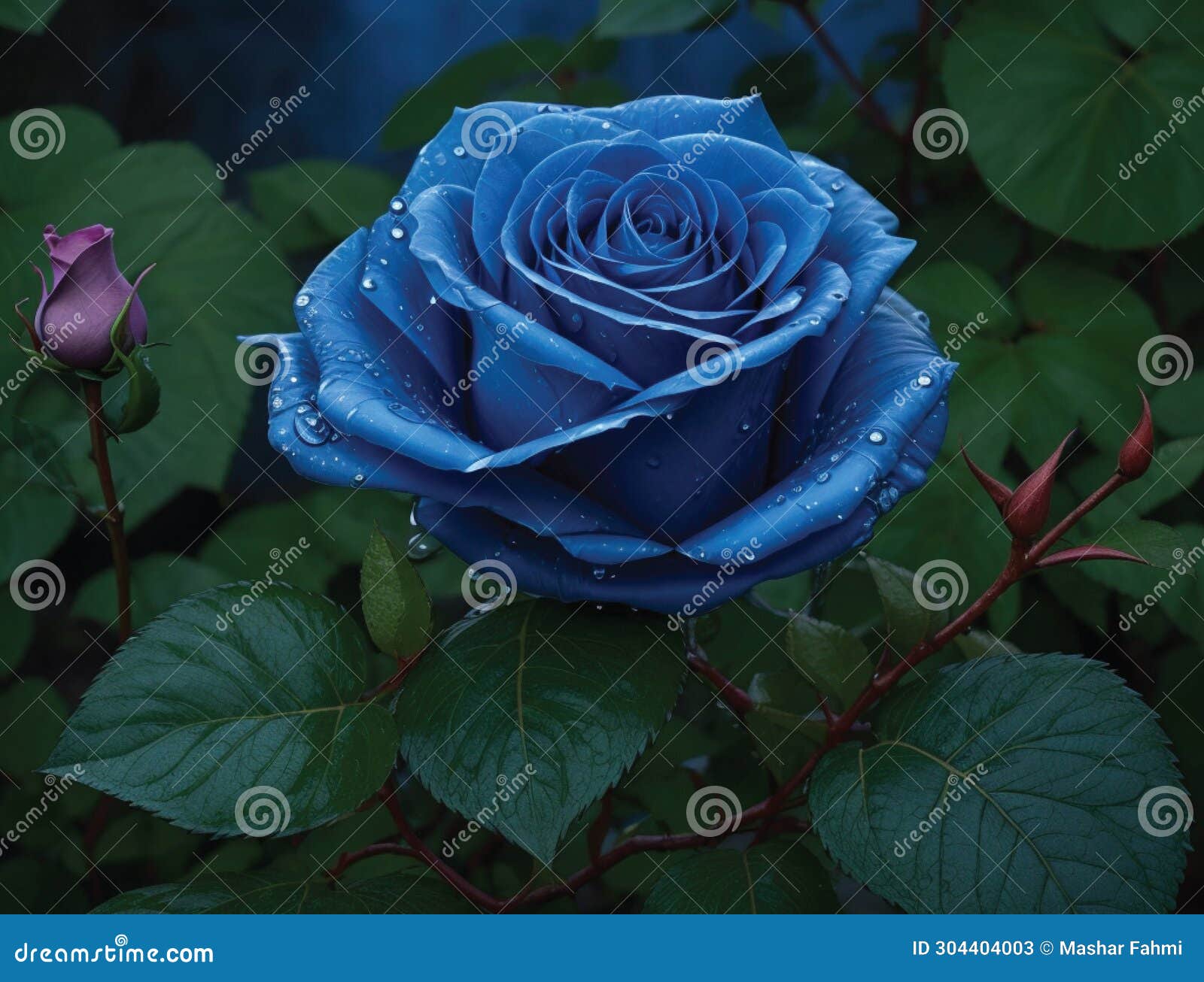 Beautiful Blue Rose Flower Bloomin In Th Garden Royalty-Free Stock ...