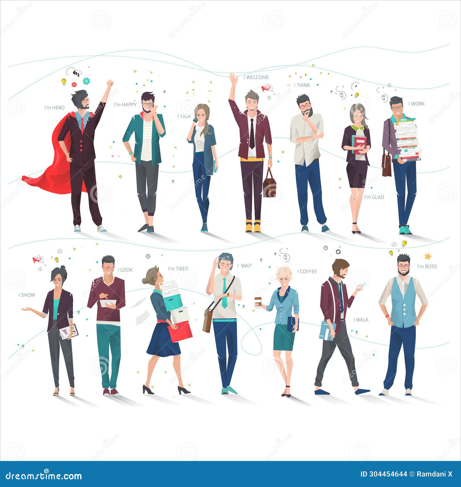 Design Template Various Human Characters According To Their Profession ...