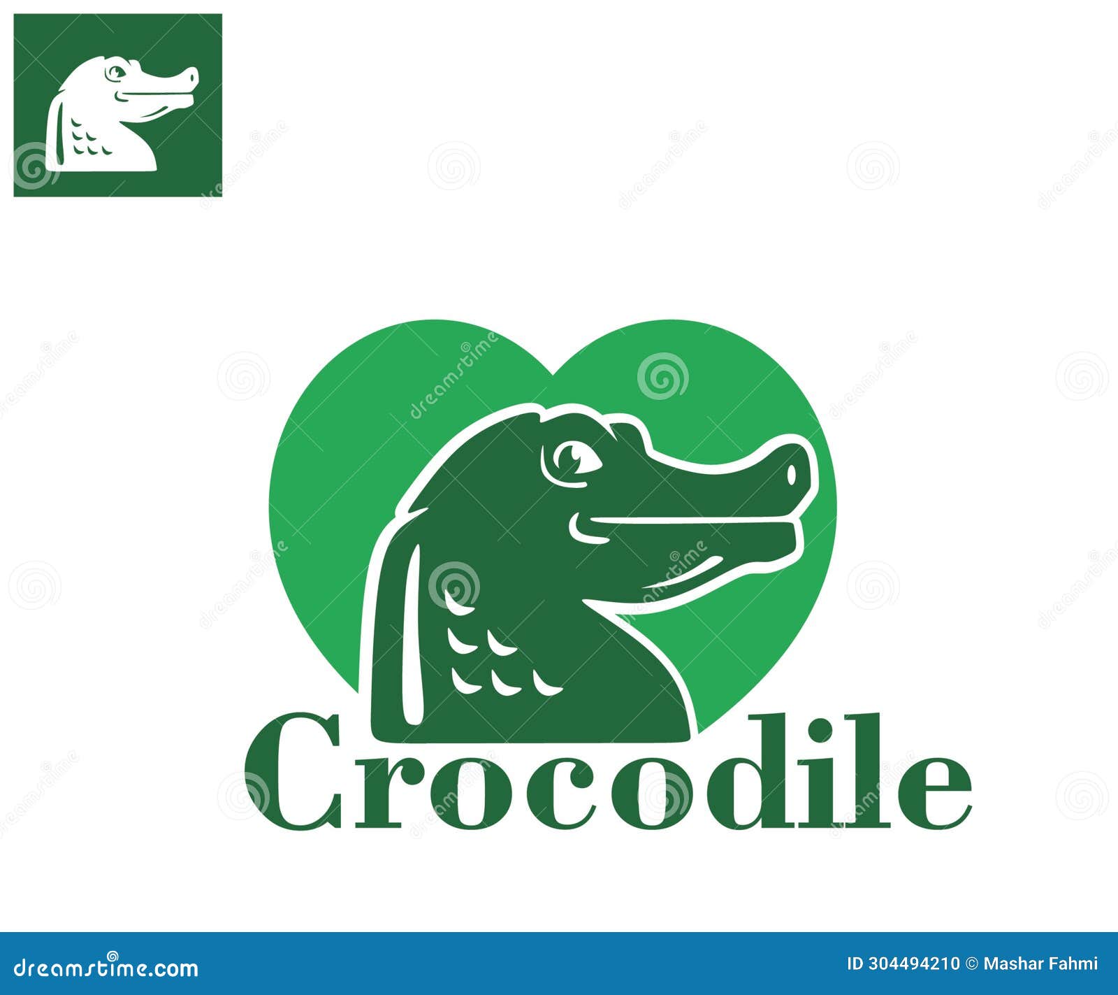 Iconic Crocodile Head Logo, Simple and Strong Croc Stock Illustration ...