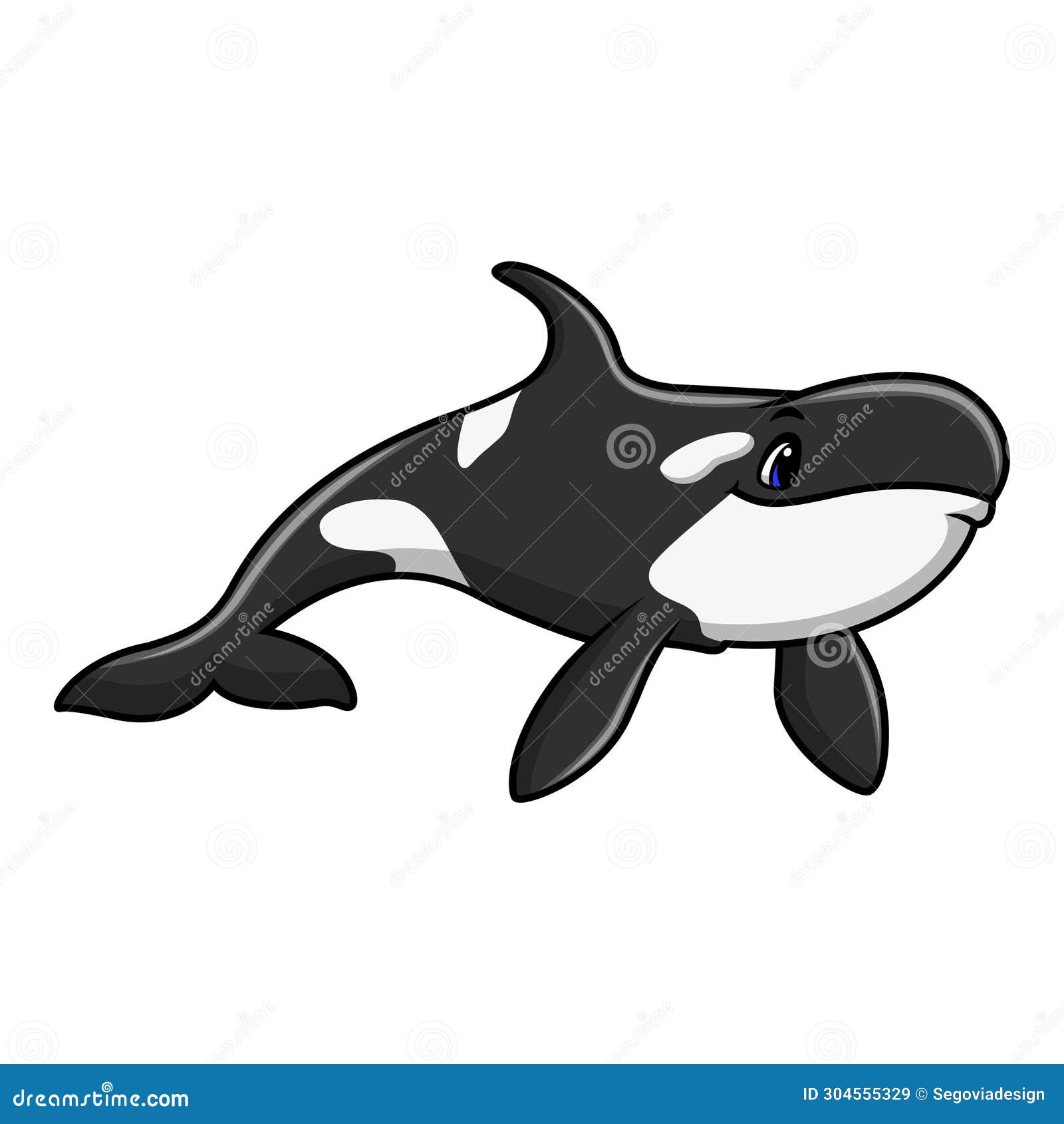 Cute Orca Cartoon a Swimming Stock Vector - Illustration of cute ...