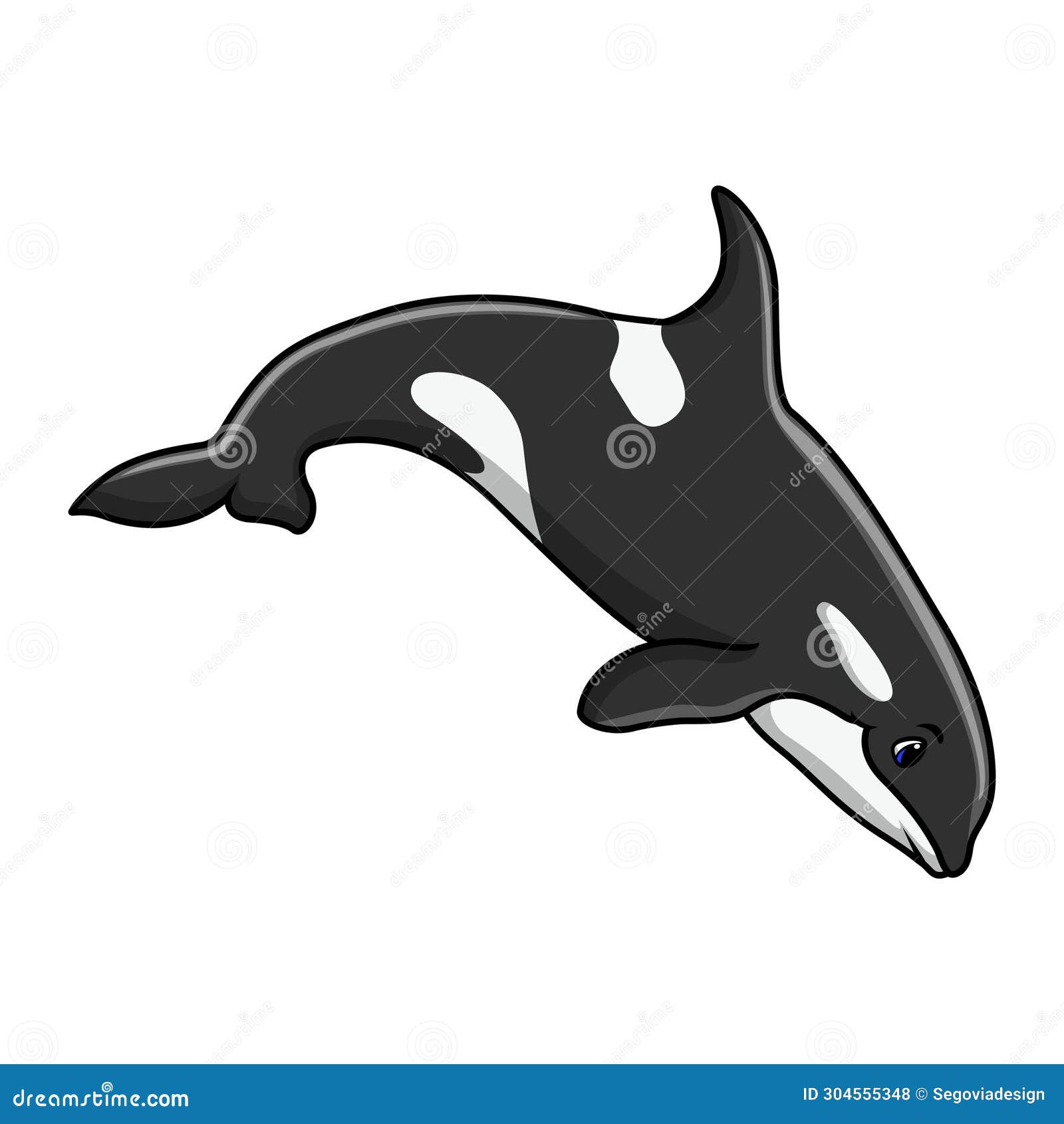 Cute Orca Cartoon a Swimming Stock Vector - Illustration of creature ...
