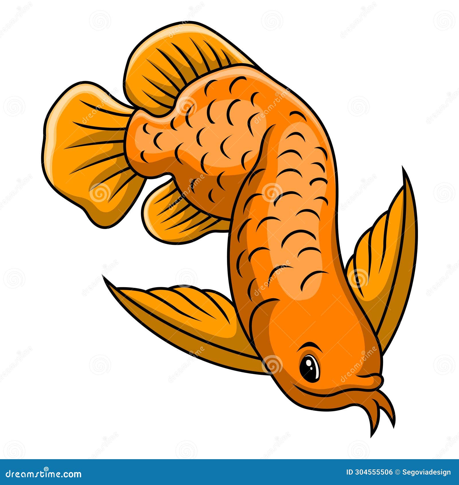 Arowana Fish Mascot. Esport Logo Design Cartoon Vector | CartoonDealer ...