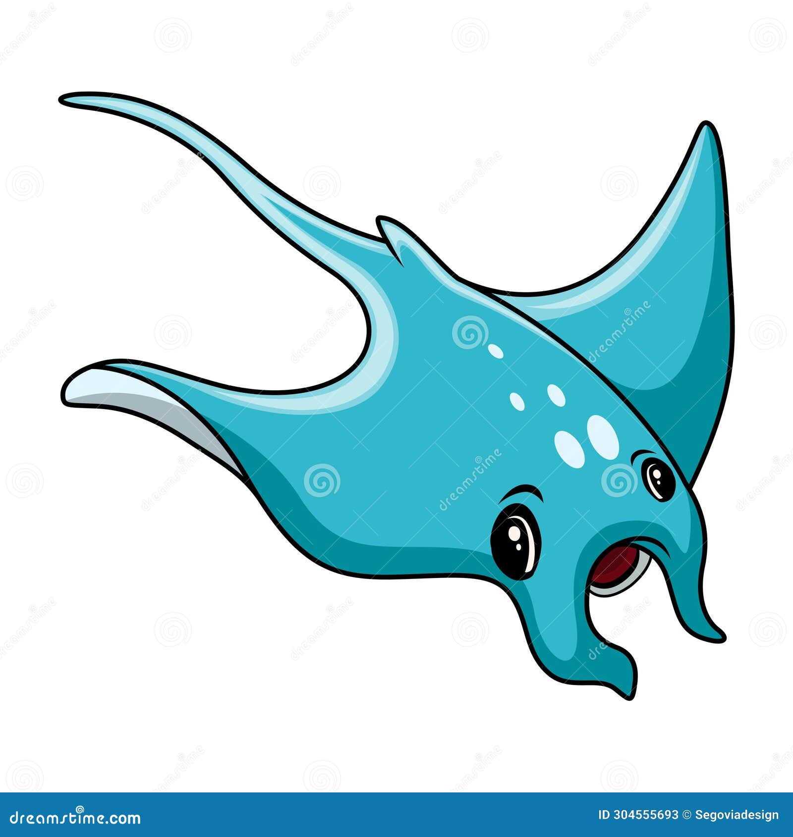 Funny Cartoon Stingrays are Swimming Stock Vector - Illustration of ...