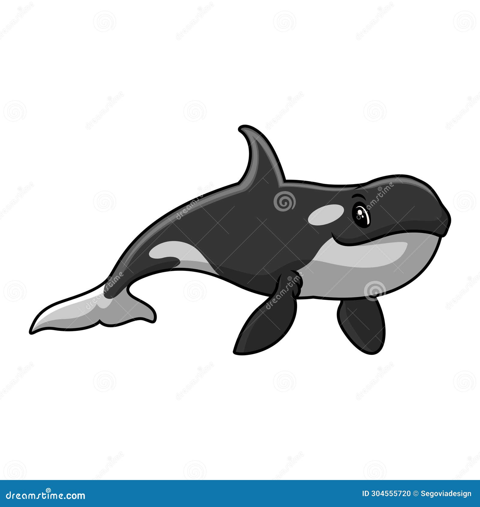 Cute Cartoon Orca a Swimming Stock Vector - Illustration of jump, fish ...