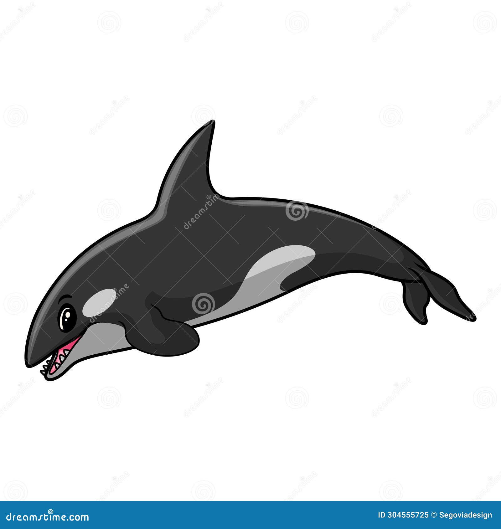 Cute Cartoon Orca a Swimming Stock Vector - Illustration of creature ...
