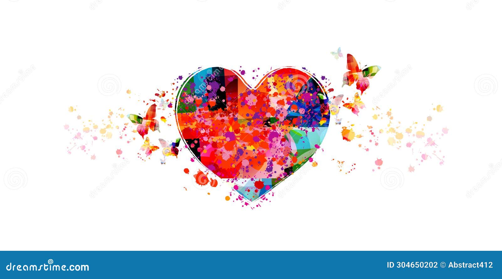 Romantic Background with Heart. Happy Valentine S Day Cute Banner ...