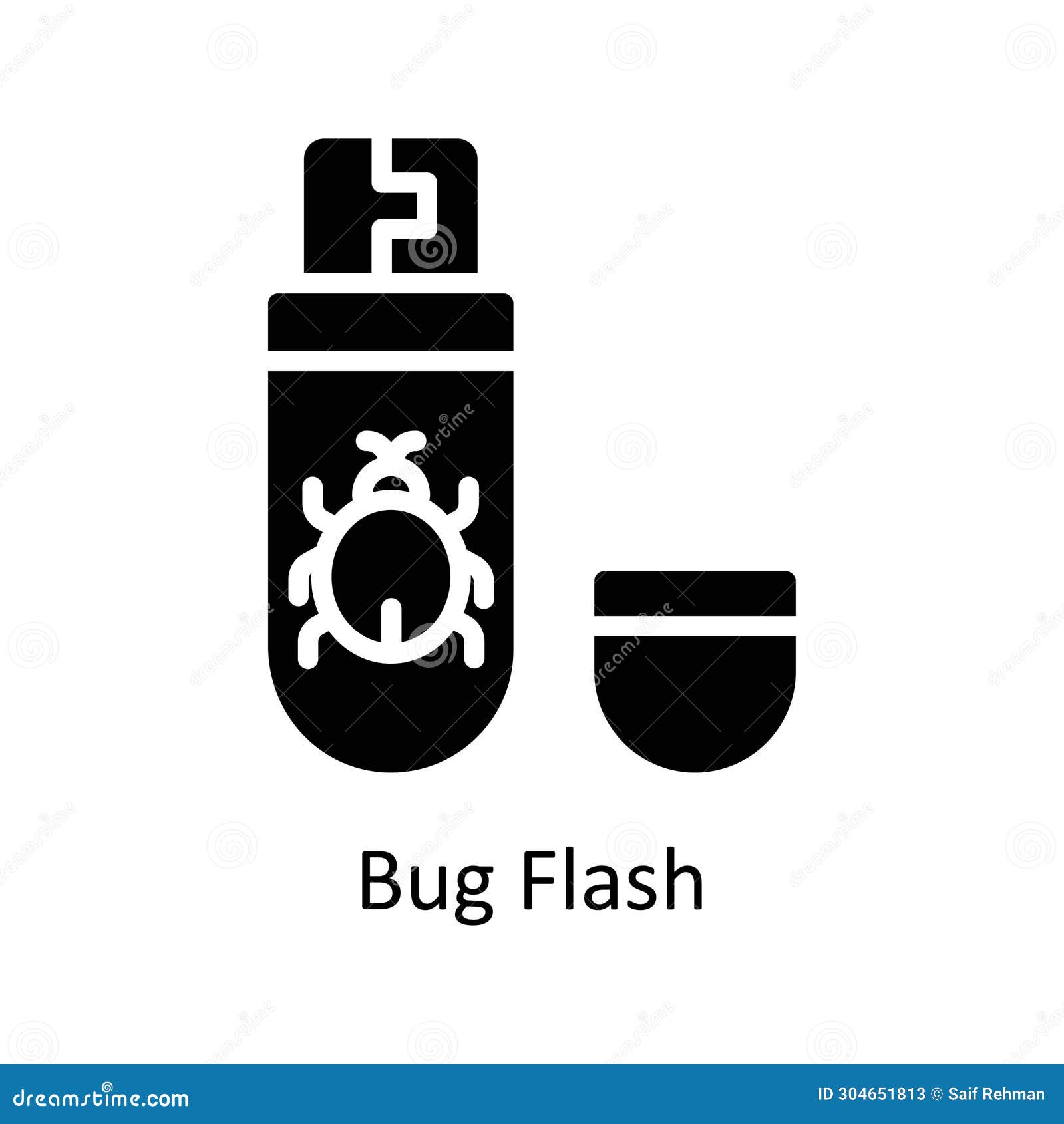 Bug Flash Vector Solid Icon Style Illustration. EPS 10 File Stock ...