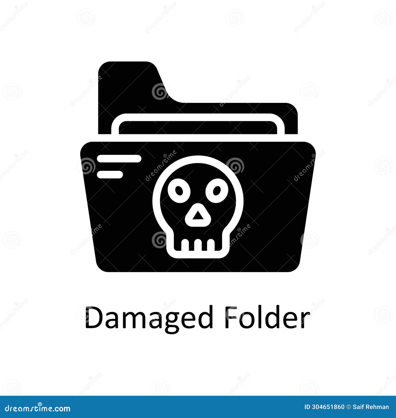 Damaged Folder Vector Solid Icon Style Illustration. EPS 10 File Stock ...