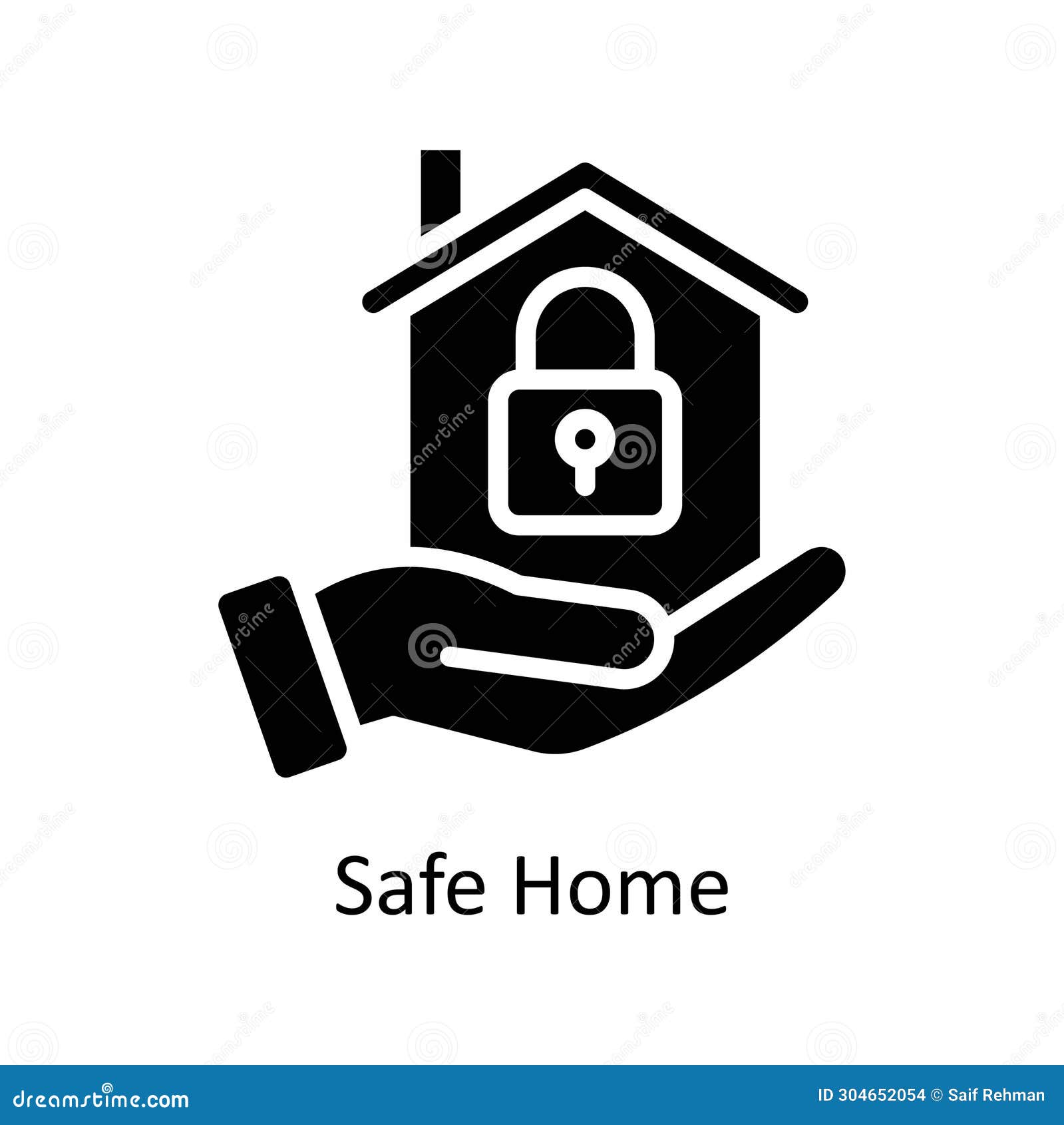 Safe Home Vector Solid Icon Style Illustration. EPS 10 File Stock ...