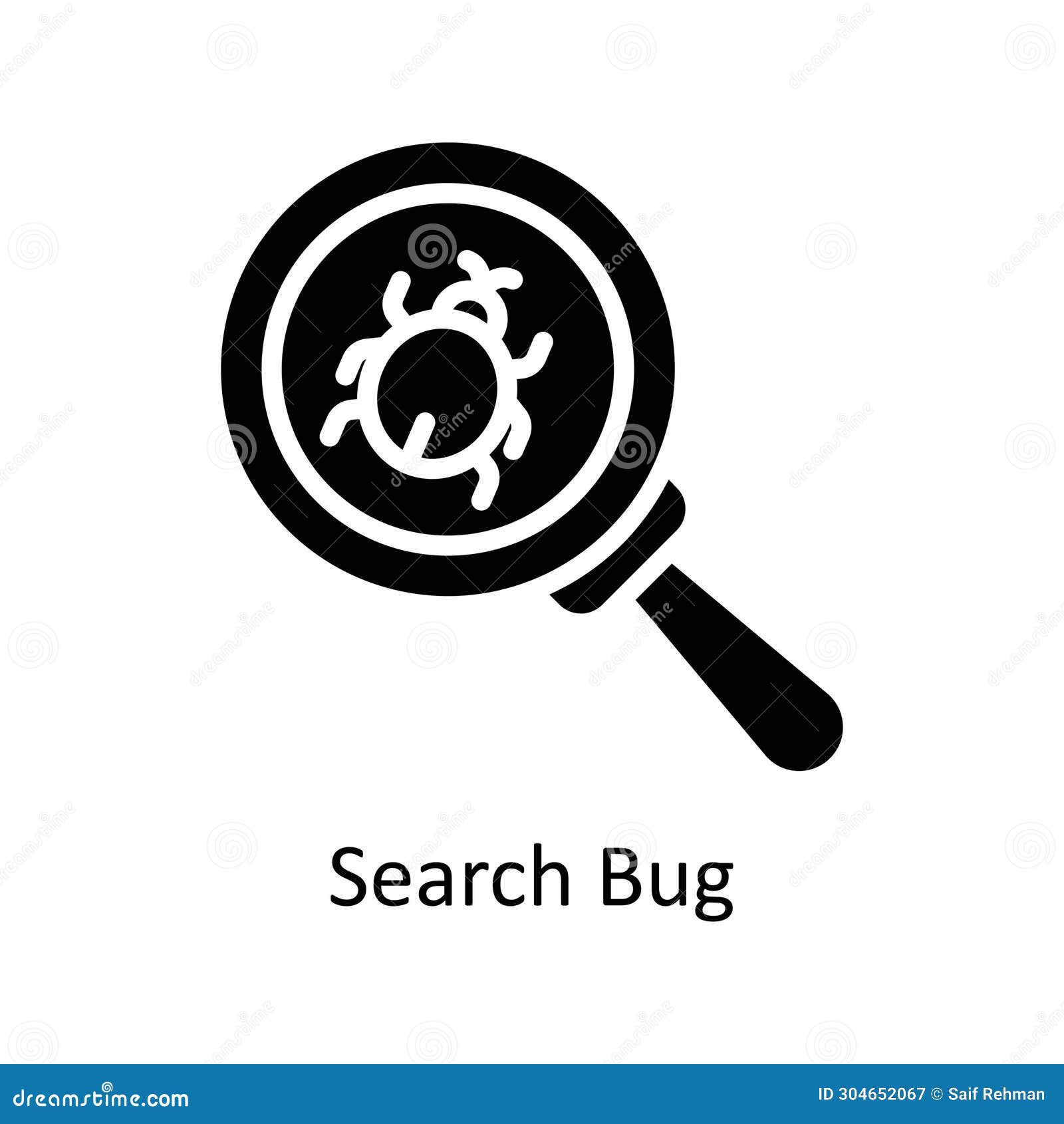 Search Bug Vector Solid Icon Style Illustration. EPS 10 File Stock ...